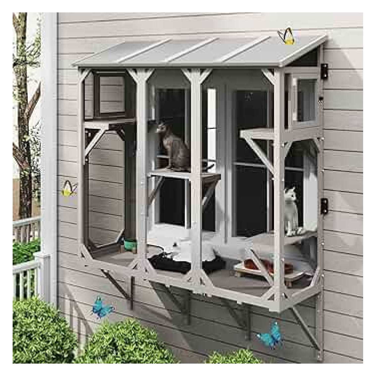 Cat Catio, Expandable Window Box Enclosure for Multiple Indoor Cats ...