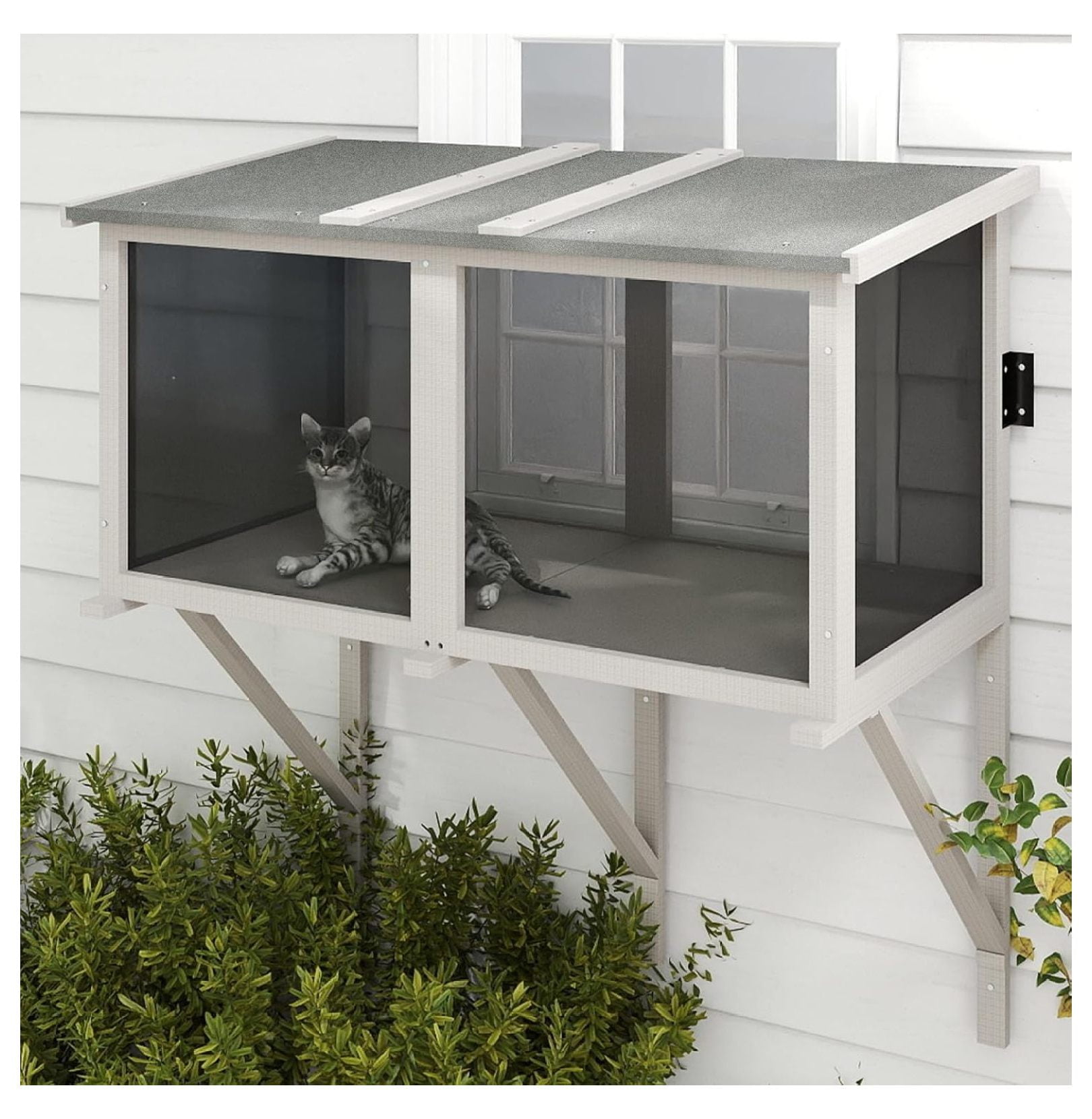 Cat Catio, Expandable Window Box Enclosure for Indoor Cats, Comfortable ...