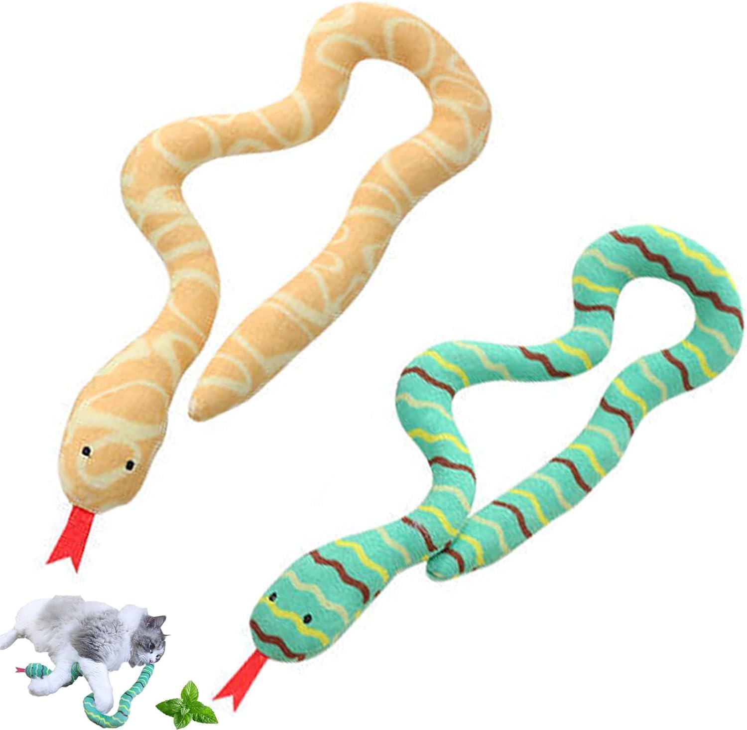 Cat Catnip Snake Toys for Indoor Cats, Snaky Toy 2 Pack for Kitten Play ...