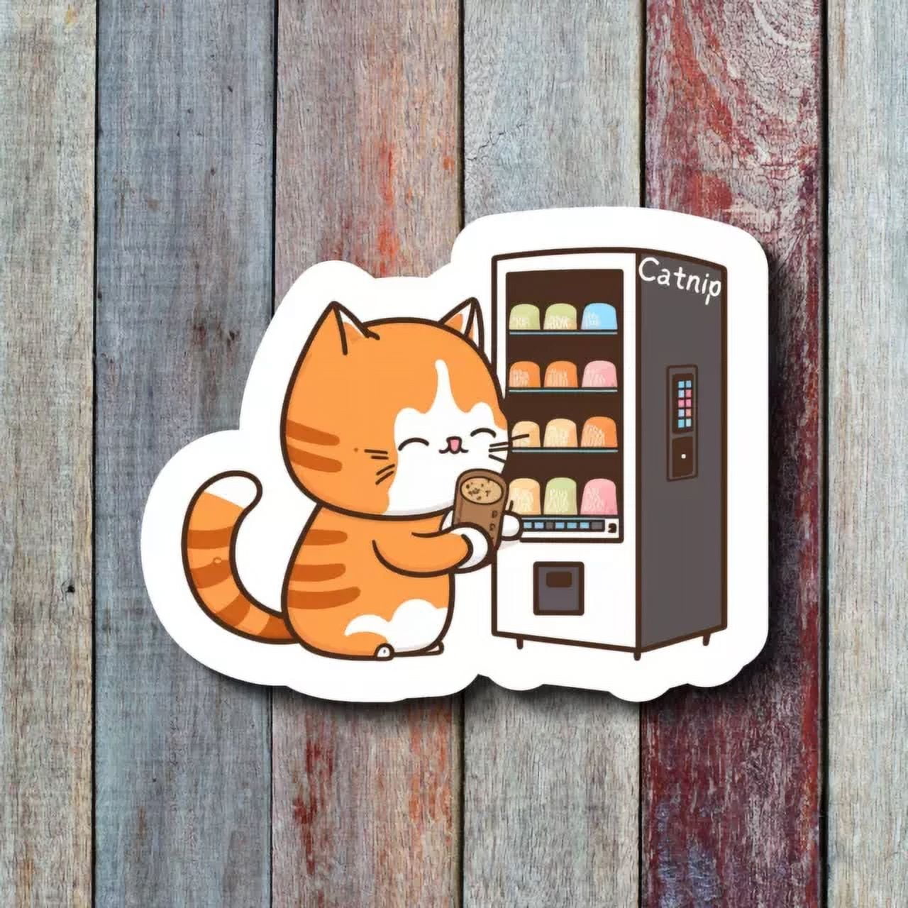 Cat Catnip Vending Machine Sticker Phone Decal Water Bottle Stickers ...
