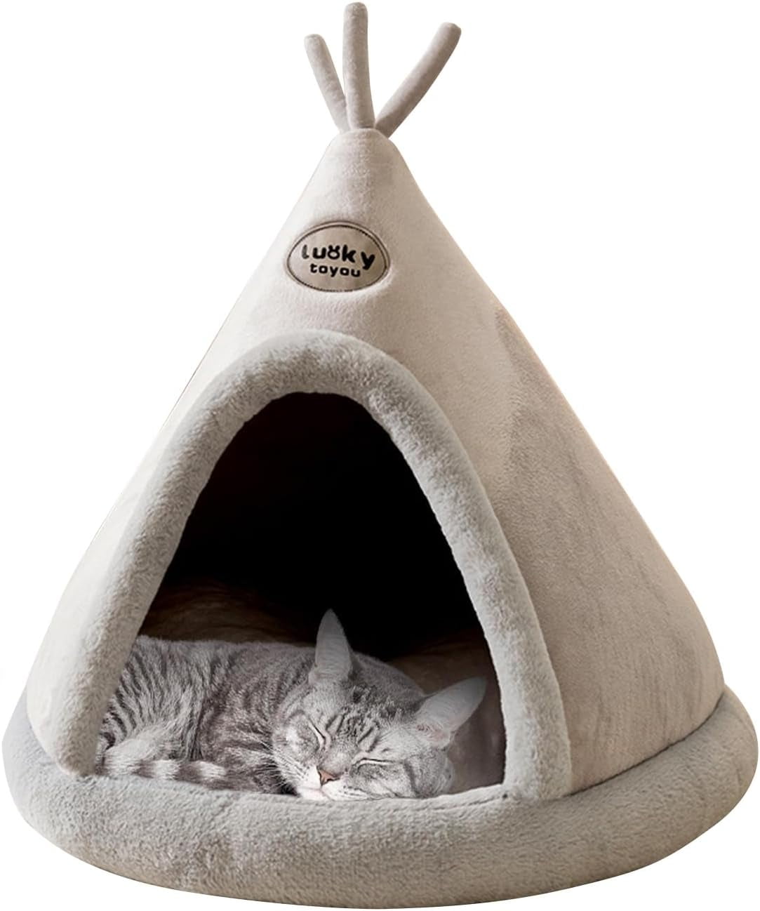 Cat Cave Bed, Comfortable Triangle Pet Teepee, Pet Supply Holiday Cat ...