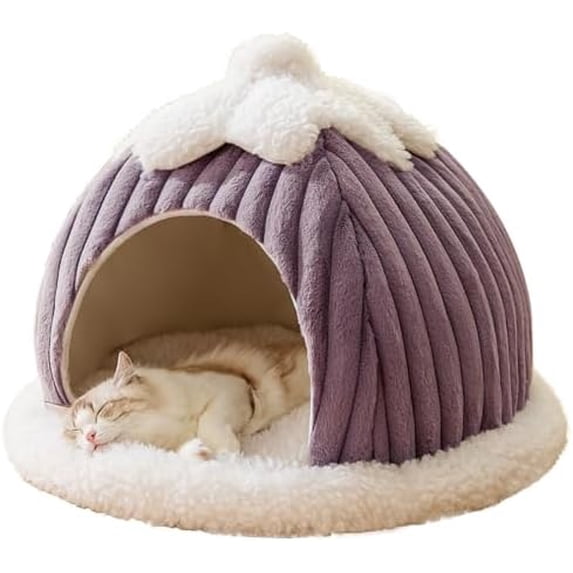 Cat Cave Bed for Indoor Cat - Cat Cave Beds with Machine Washable Slip ...