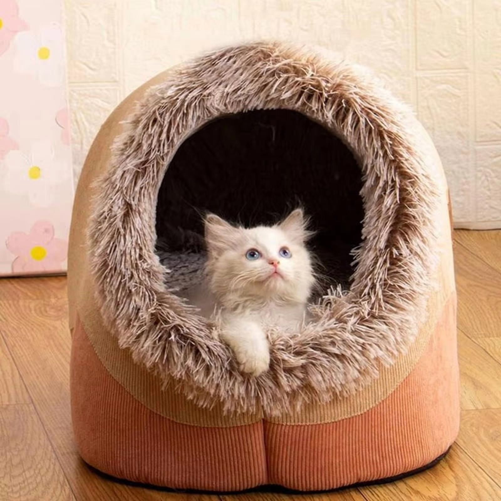 Cat Caves for Indoor Cats Plush Warm Kennel Cat Cave Semi-Enclosed ...