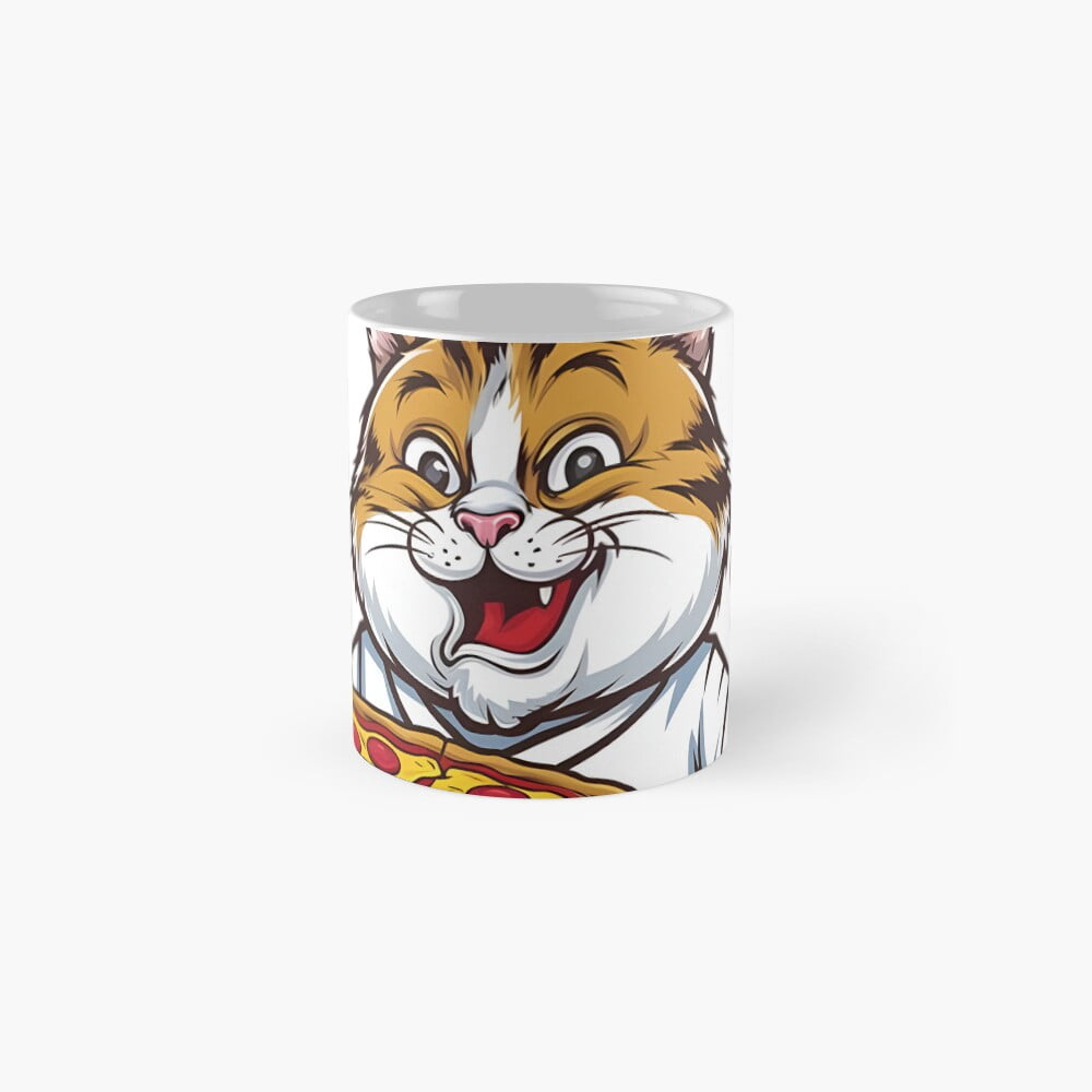 Cat Che with pizza and cola Classic Mug - Walmart.com
