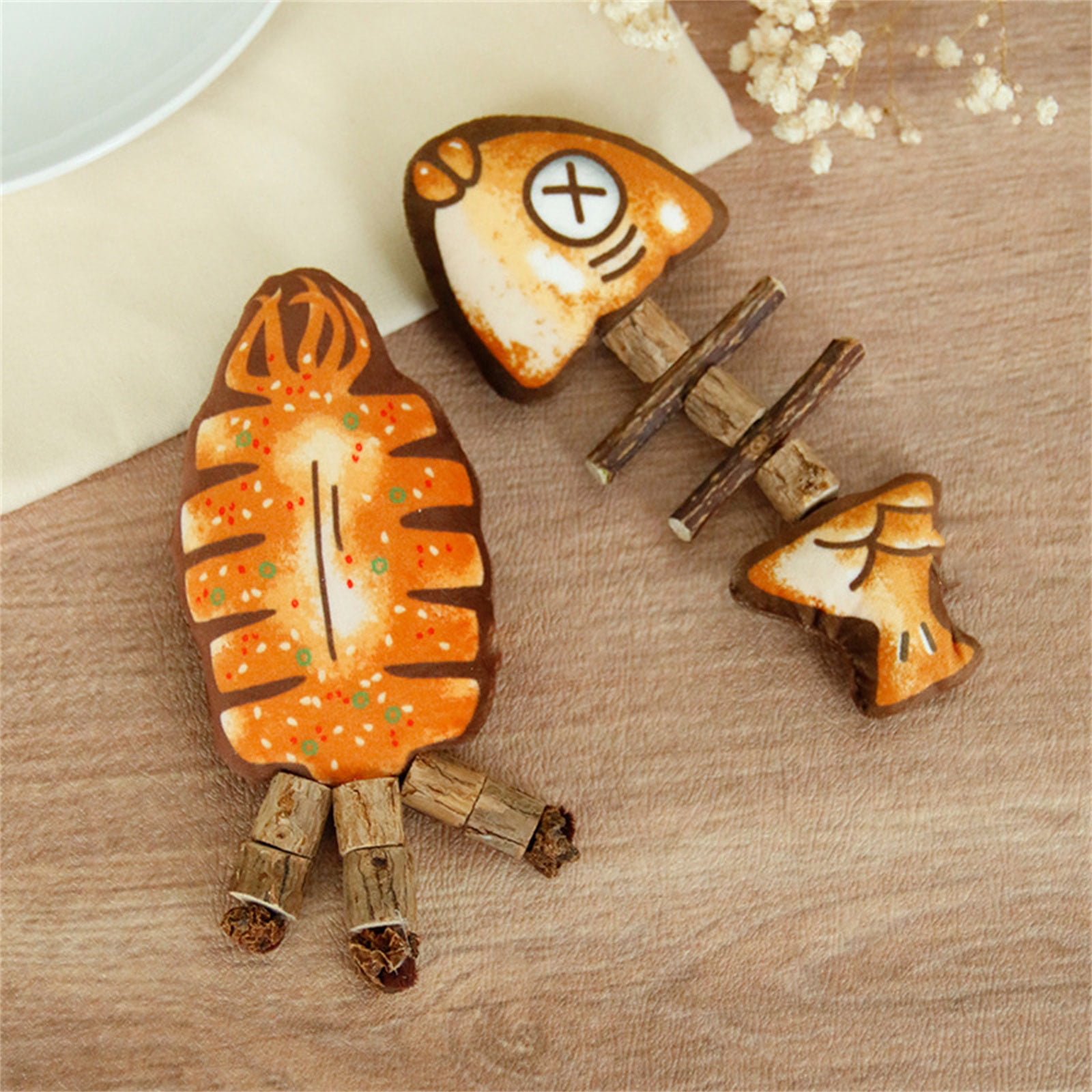 Cat Chew Toy Fish Bone Grilled Fish Toy Interactive Matatabi Simulation ...