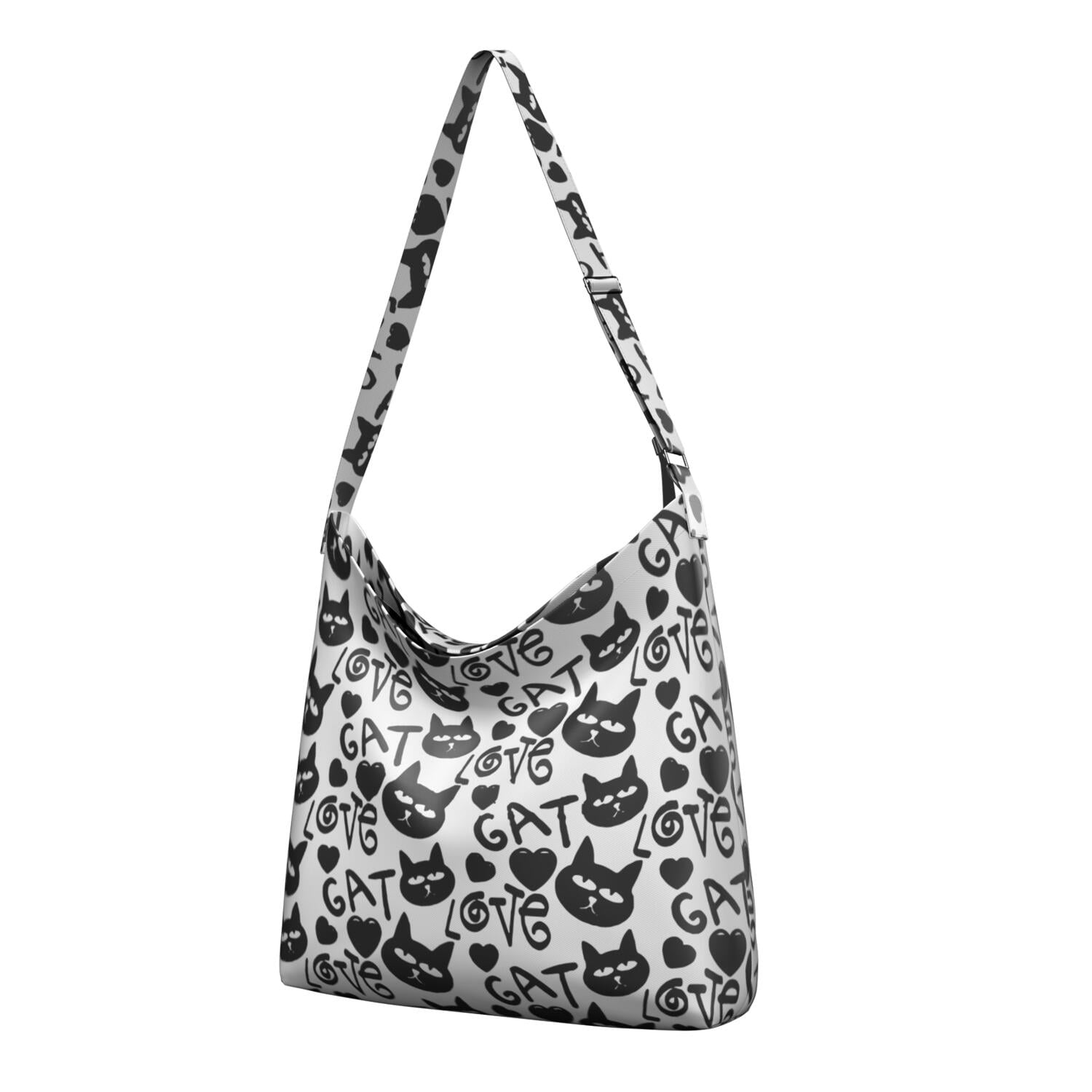 Cat Chic Canvas Tote Bag for Women - Extra Large Crossbody Shoulder Bag Purse with Spacious ...