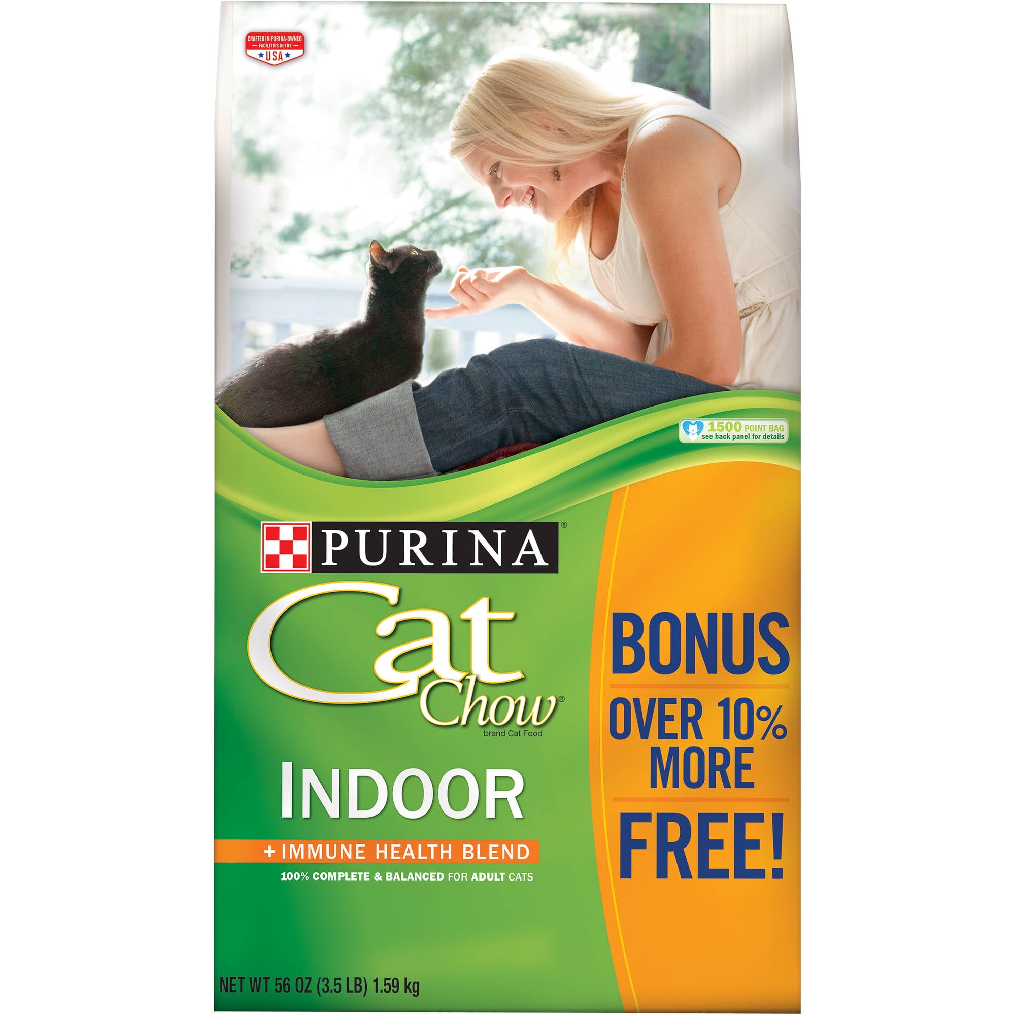 Cat Chow Indoor 3.5lb Bonus Dry Food Bag - Walmart.com