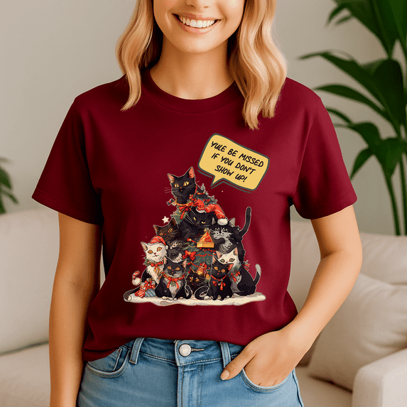 Cat Christmas, Funny Christmas TShirt, Santa Shirt, Vintage Holiday Tee ...