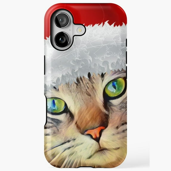 Cat Christmas Holiday Gift Feline Lover Phone Case 17 16 15 14 13 12 11 ...