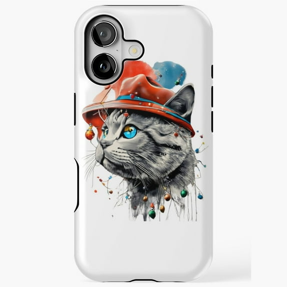 Cat Christmas Lights Pattern Print Phone Case with iPhone 17 to 11 Pro ...