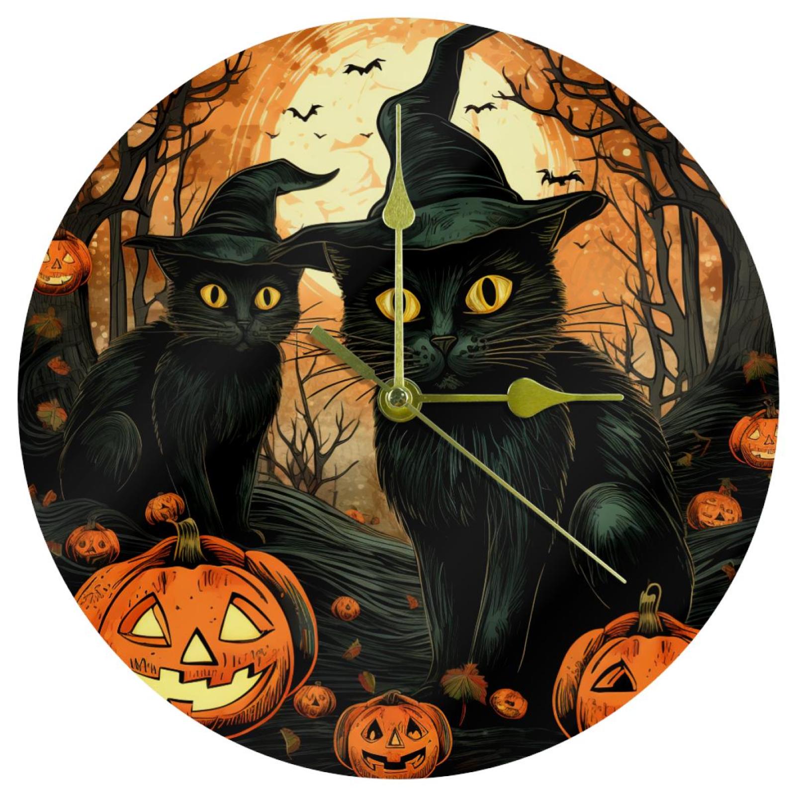 Cat Circular Acrylic Wall Clock - Contemporary Design with Quartz ...