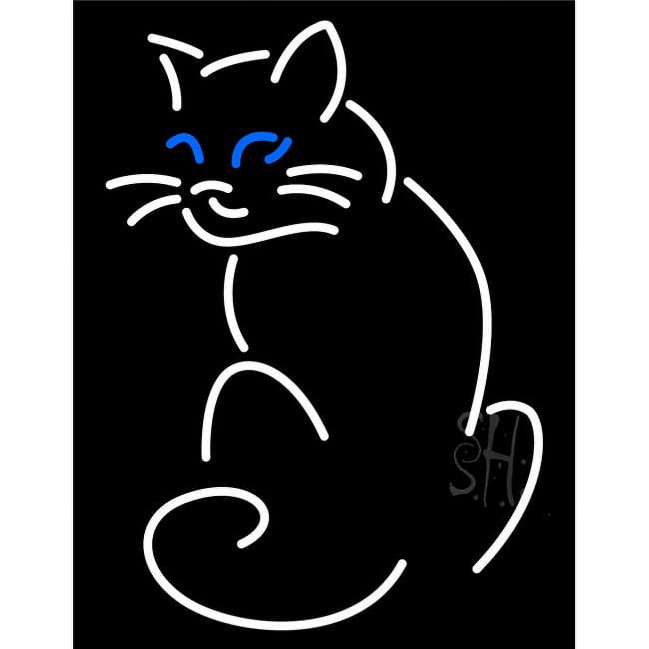 Cat Clear Backing Neon Sign - White & Blue - 31 in. Tall x 24 in. Wide ...