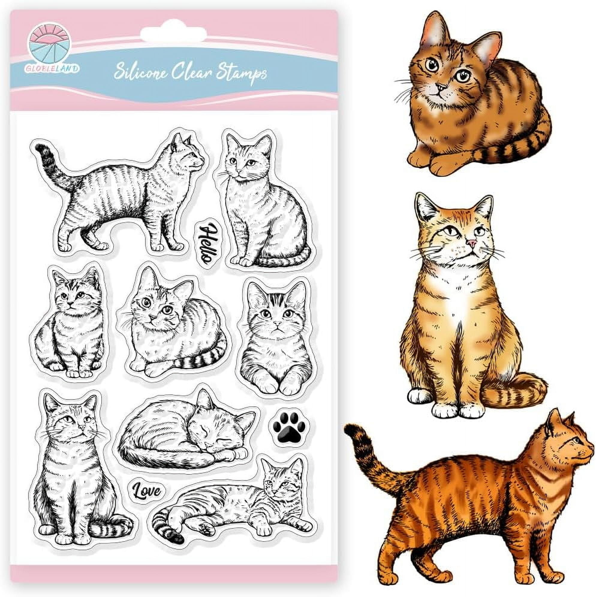 Cat Clear Stamps Realistic Cat Silicone Clear Stamp Seals Animal ...