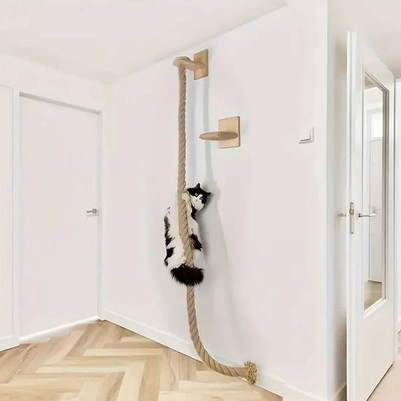 Cat Climbing Rope Wall Mounted Cat Rope Climber for Indoor Large Cats ...