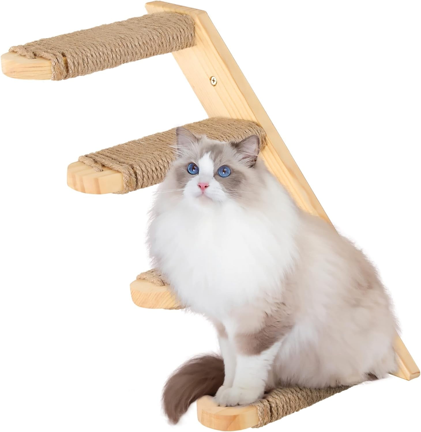 Cat Climbing Shelves Four Stair Shelf Wall Mounted Reversible Left ...