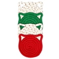 Cat Coasters Set of 4 with Base – Handwoven 3D Cat-Shaped Cotton Rope ...