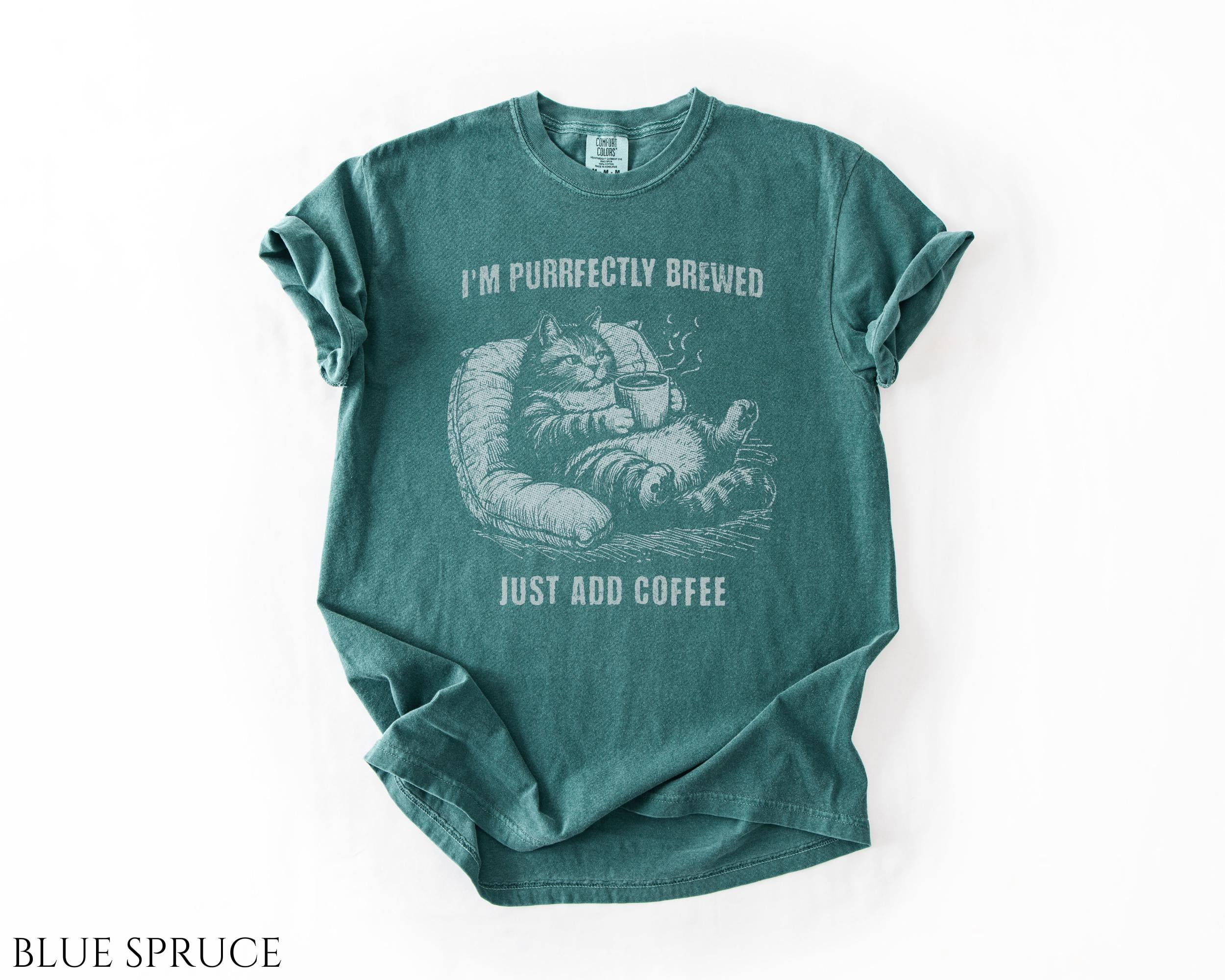 Cat Coffee T-Shirt, 90s Y2K Retro Graphic Tee, Funny Shirt, Meme Tshirt ...