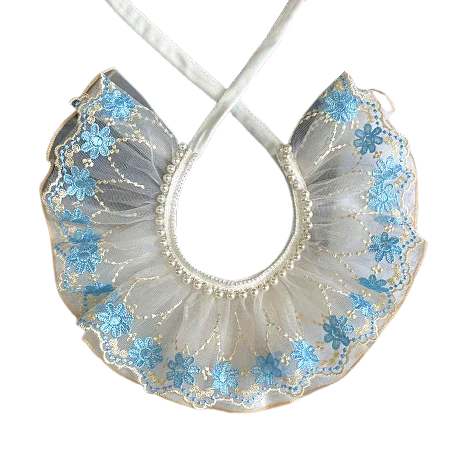 Cat Collar Adorable Decorative White Cute Princess-style Blue ...