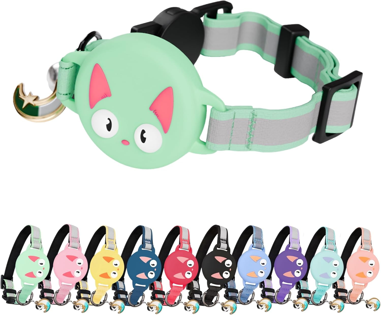Cat Collar with AirTag Holder – Breakaway Safety Buckle, Reflective ...