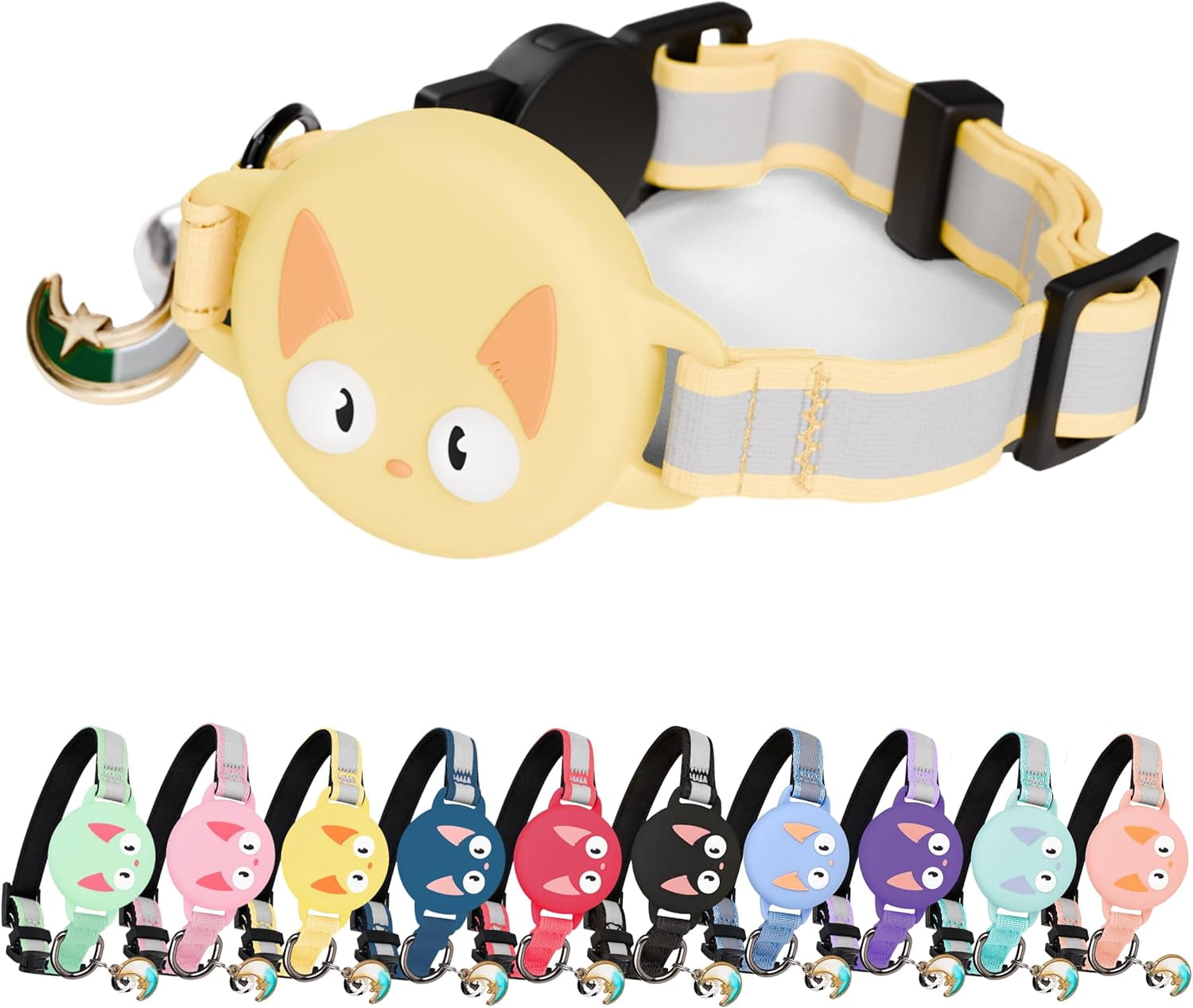 Cat Collar with AirTag Holder – Breakaway Safety Buckle, Reflective ...