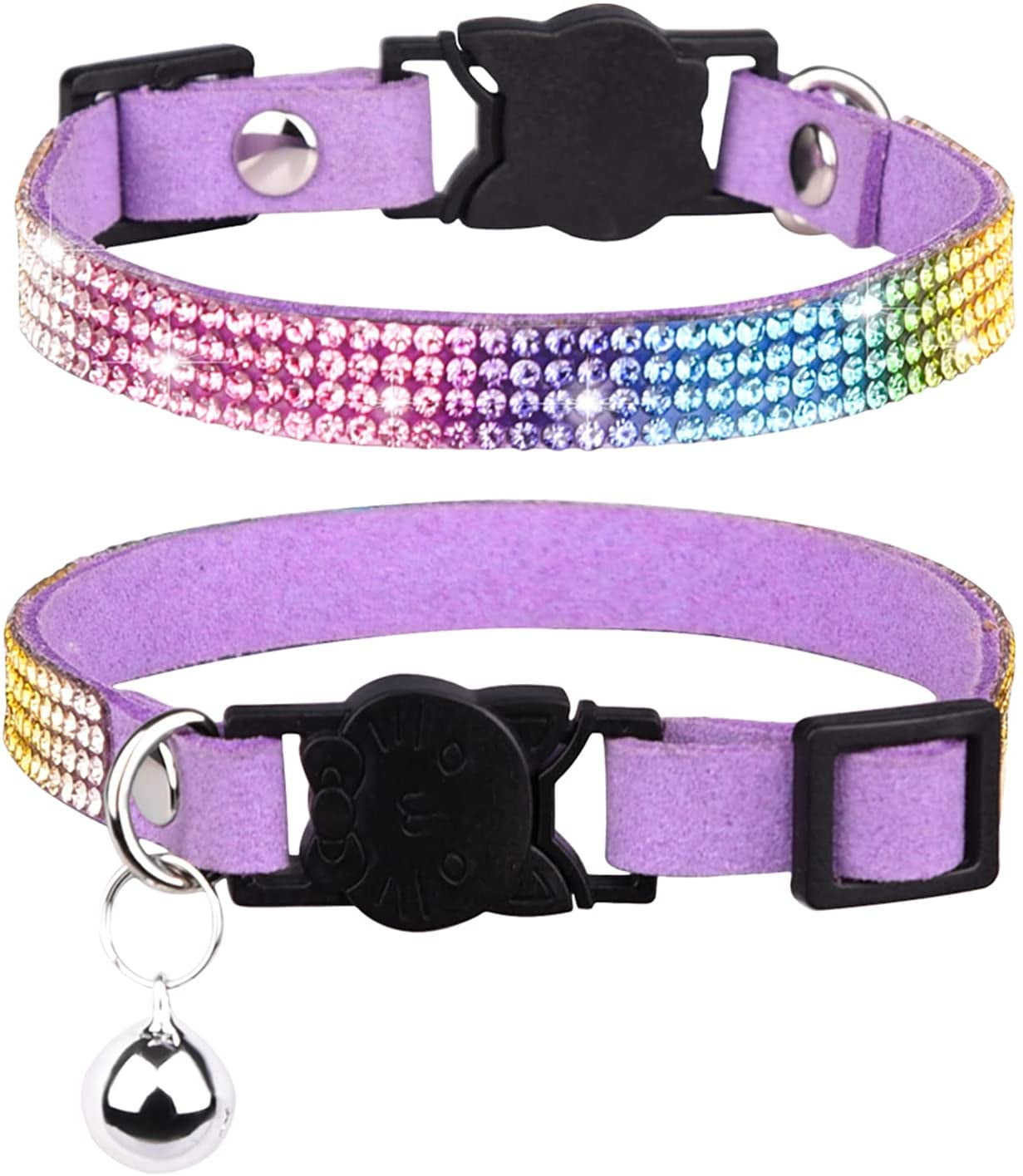 Cat Collar Breakaway Bling Diamond Rhinestone with Bell Adjustable for ...