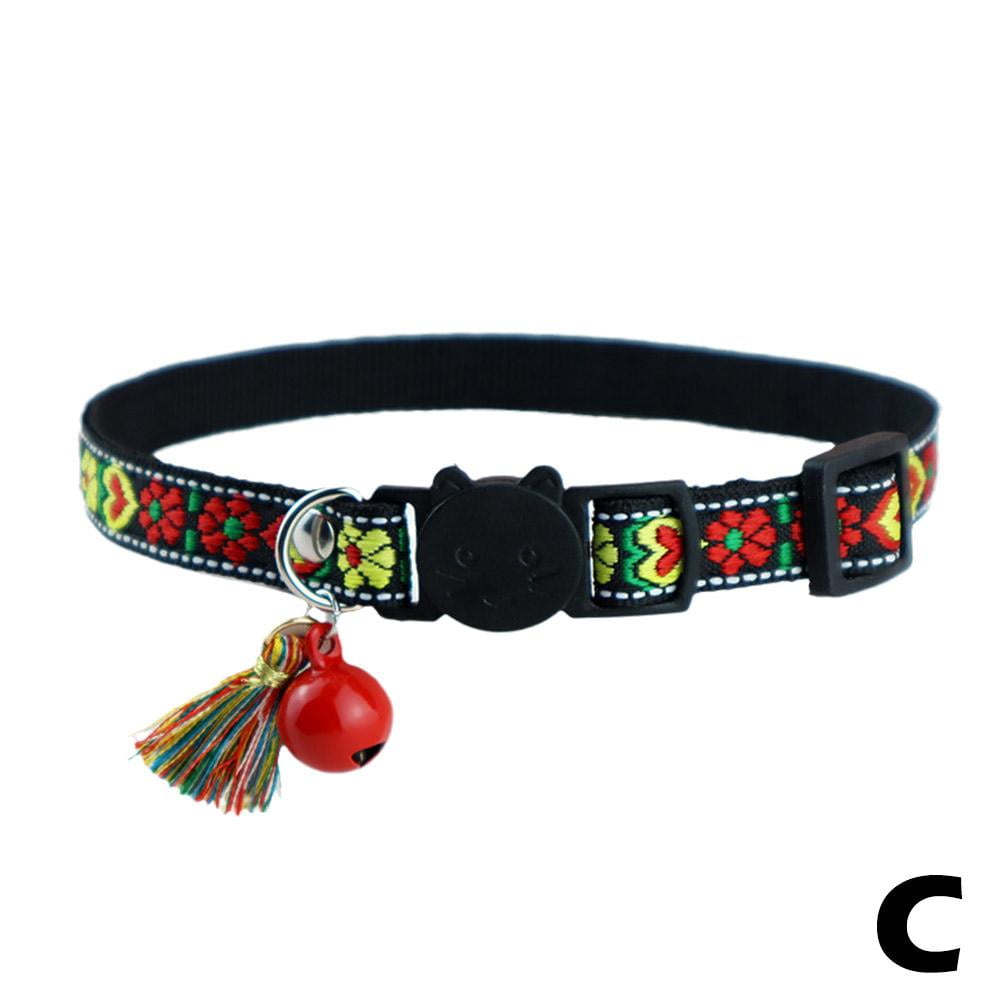Cat Collar Breakaway with Bells, Adjustable Cute Tribal Pattern Kitten ...
