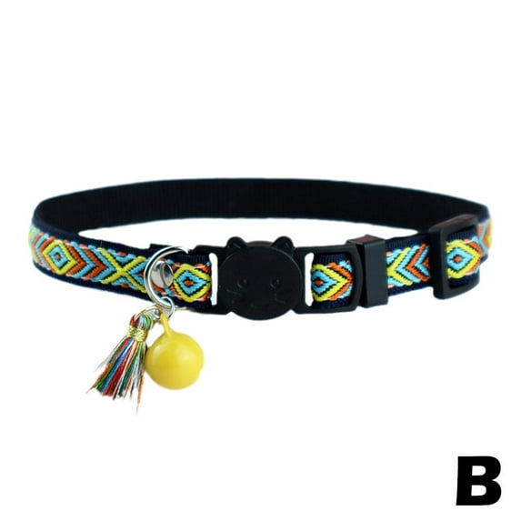 Cat Collar Breakaway with Bells, Adjustable Cute Tribal Pattern Kitten ...