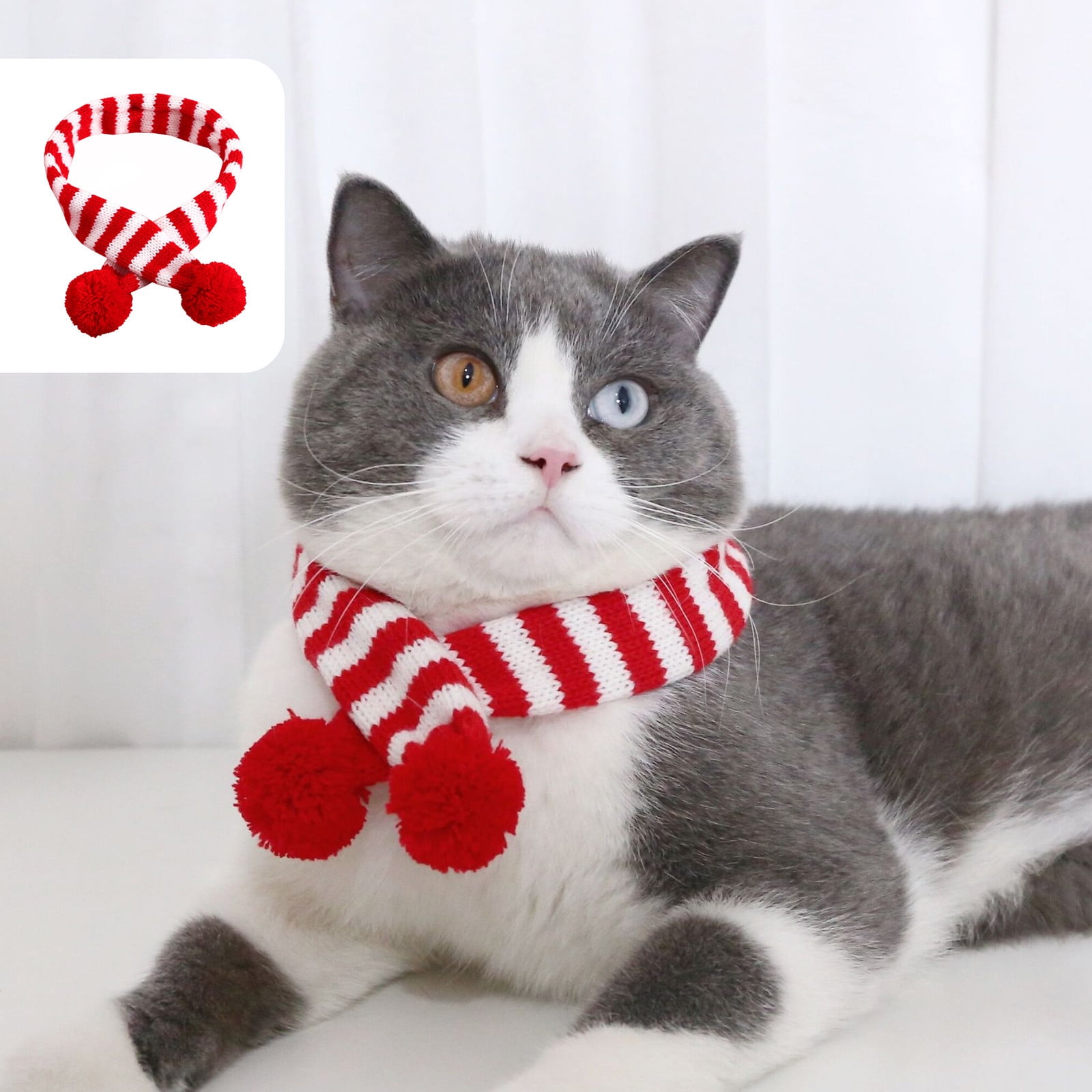 Cat Collar Knitted Bib Woolen Adjustable Scarf Decoration for Pet ...