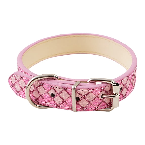Cat Collar Pet Collar Light Ring Reflective Cat Wind Leather Check Dog ...