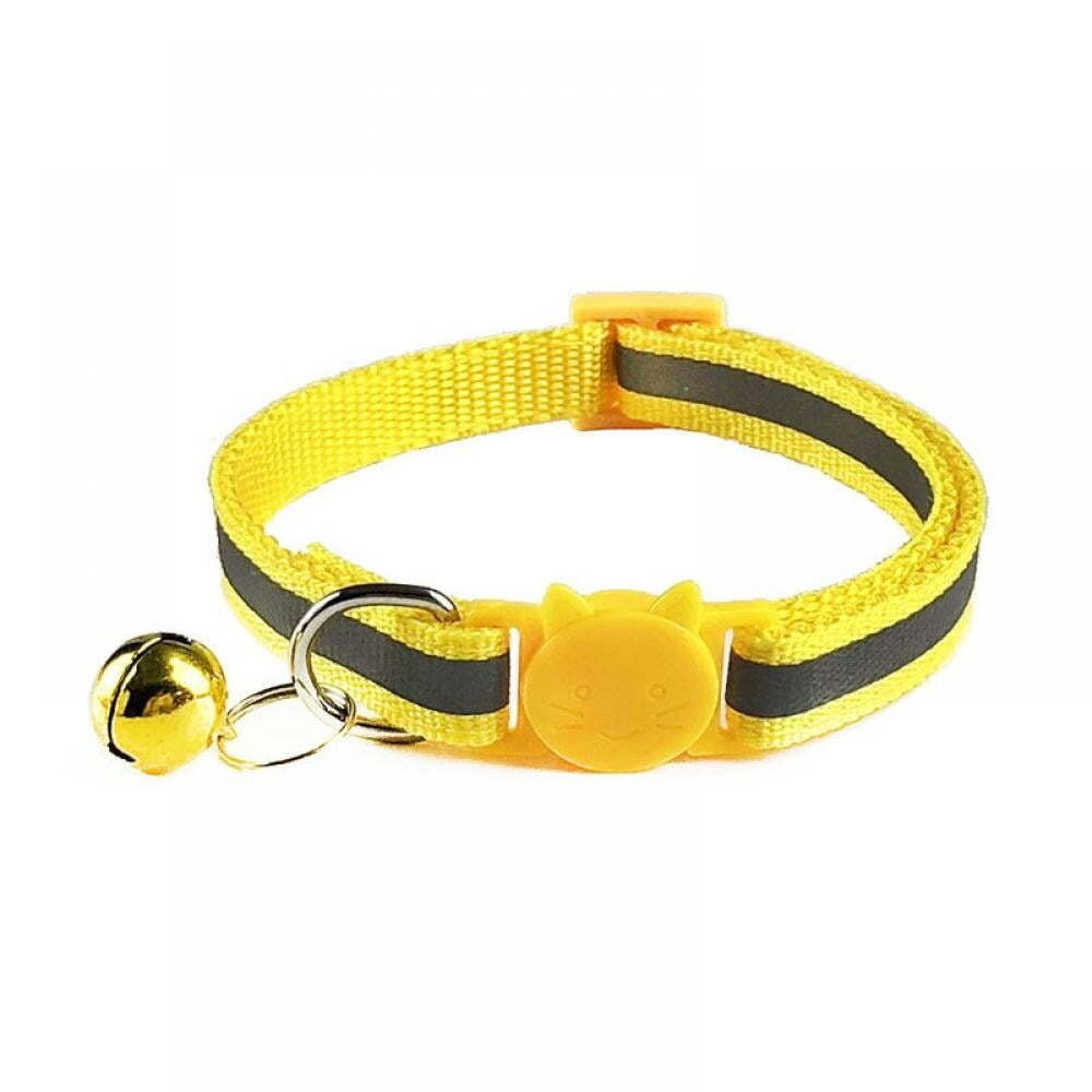Cat Collar with Reflective Nylon Strip and Bell, Safe and Durable ...