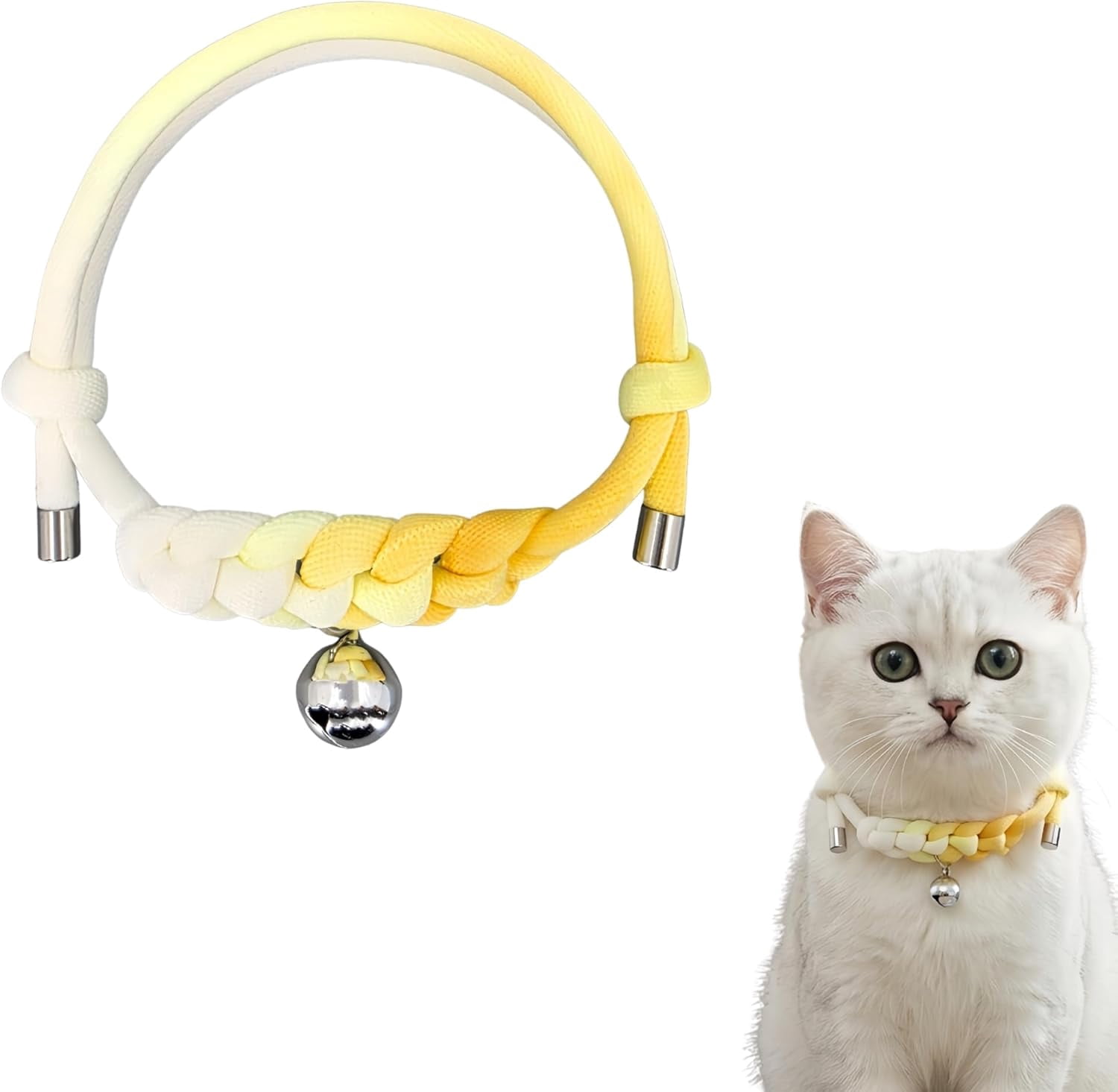 Cat Collar with Bell, Cute Adjustable Cotton Kitten Collar, Soft ...