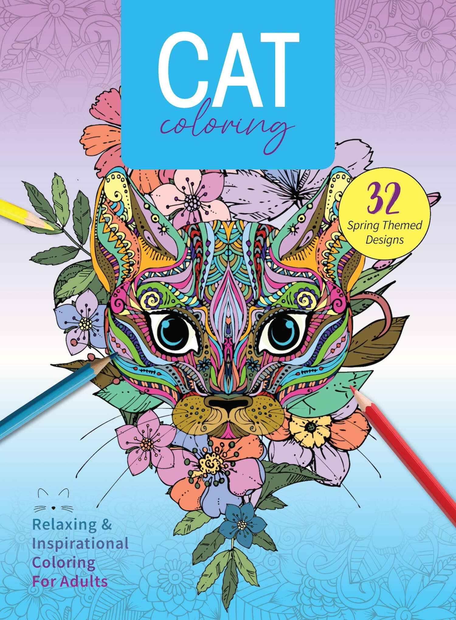 Cat Coloring - 32 Spring Themed Designs, Felines Florals, Kitties ...
