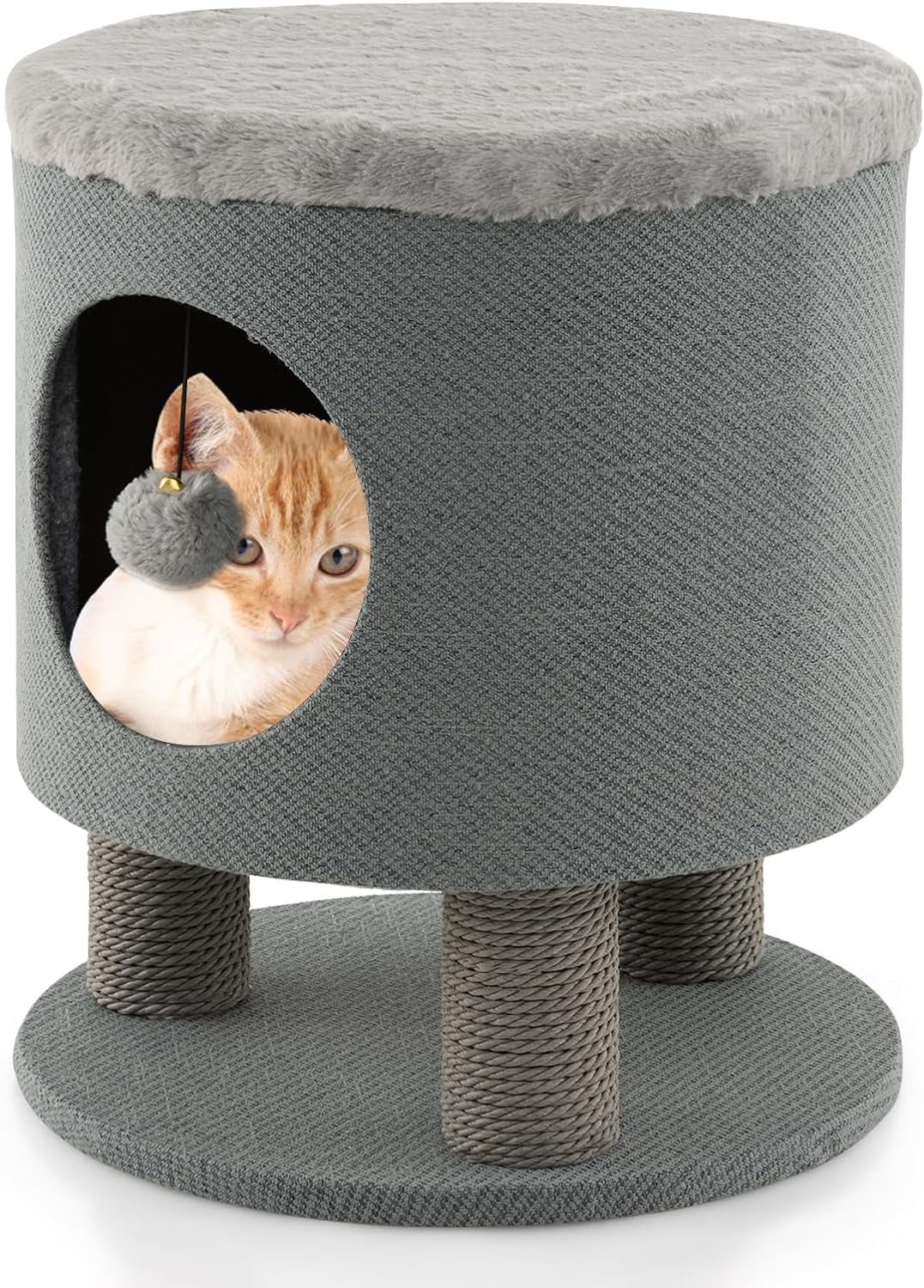 Cat Condo Stool for Indoor Cats, Pet House Ottoman & Kitty Bed with ...