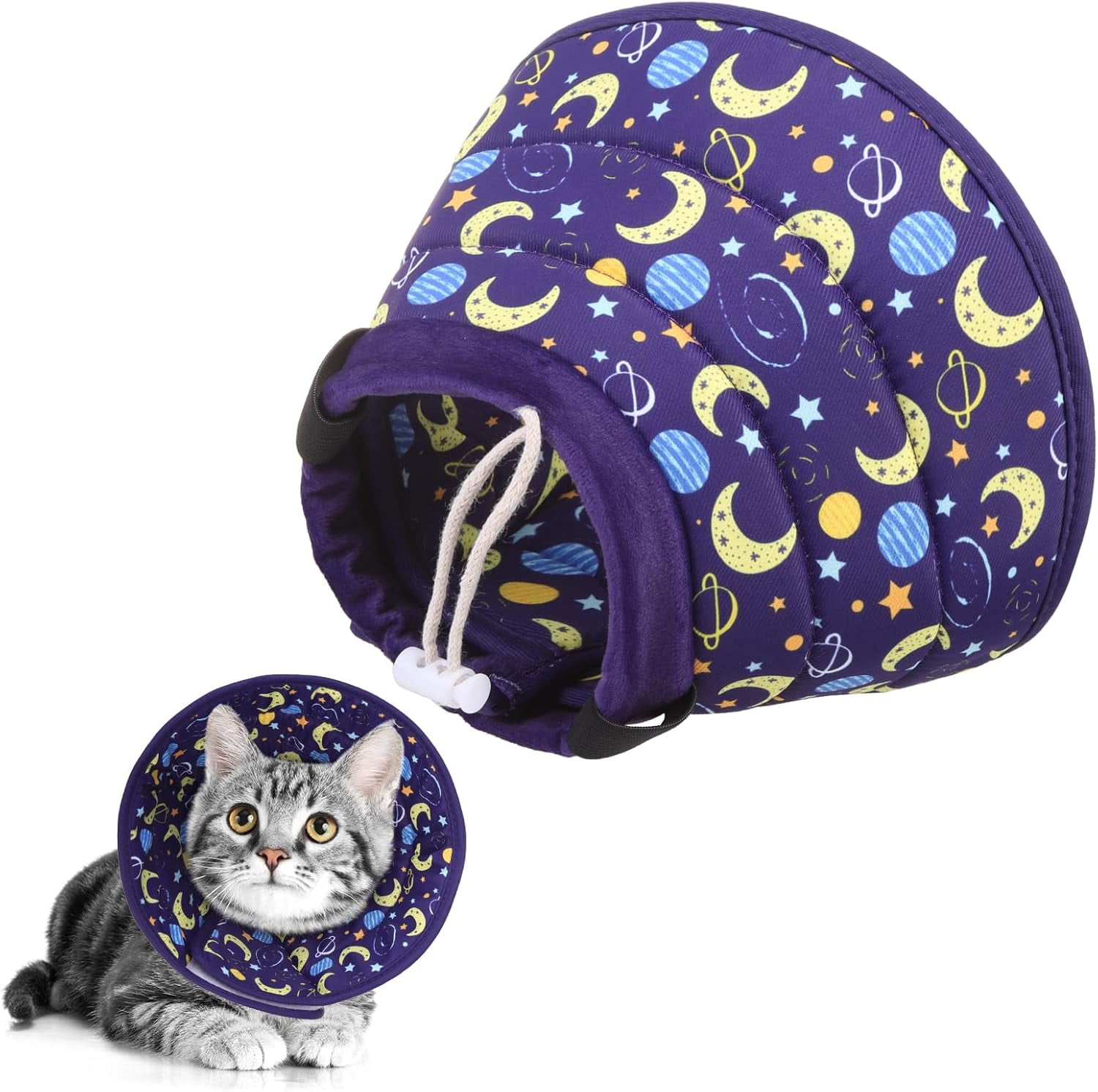 Cat Cone Collar, Adjustable Soft Comfortable Cat Recovery Collar to ...