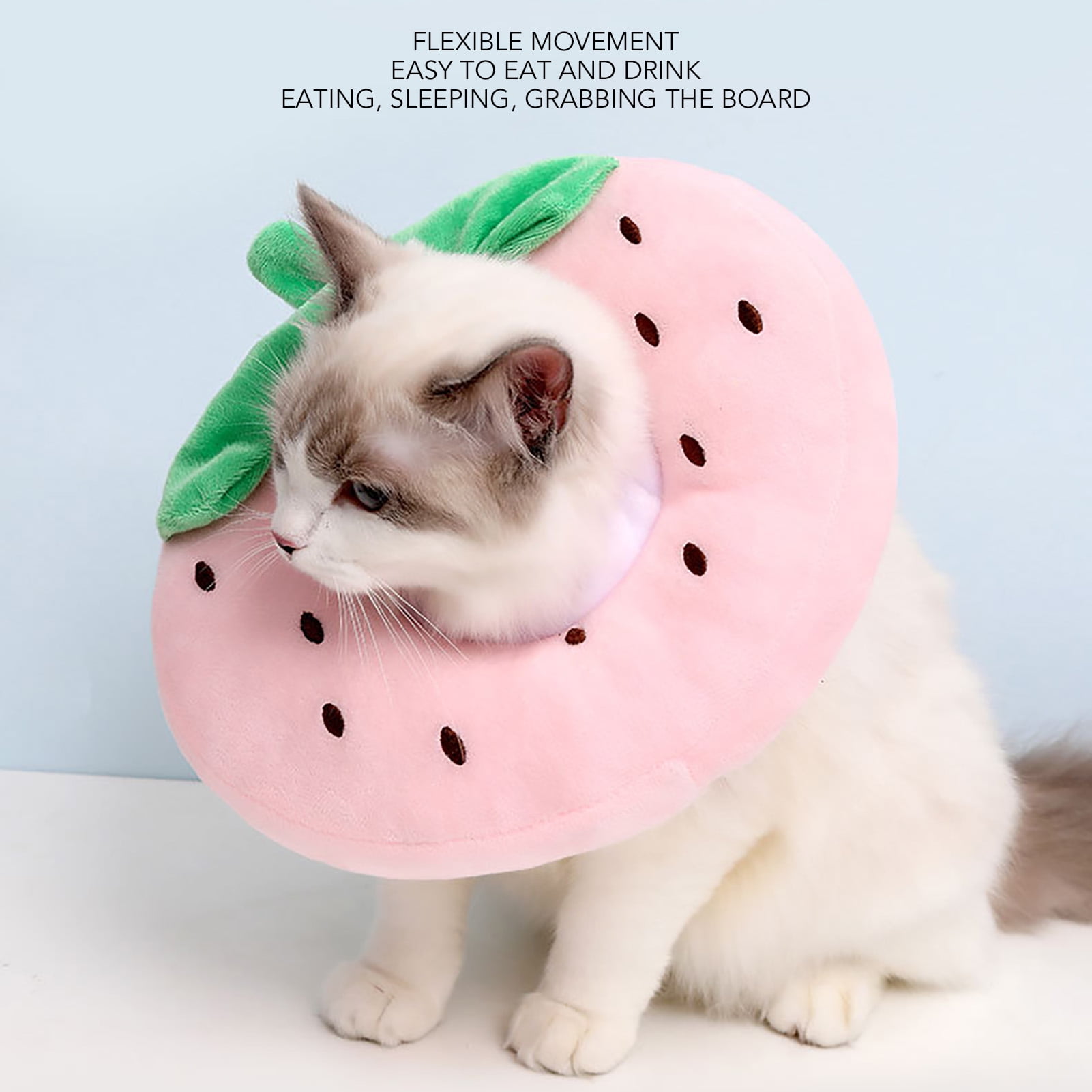 Cat Cone Collar Cute Fruit Soft Adjustable Prevents Licking Surgery ...