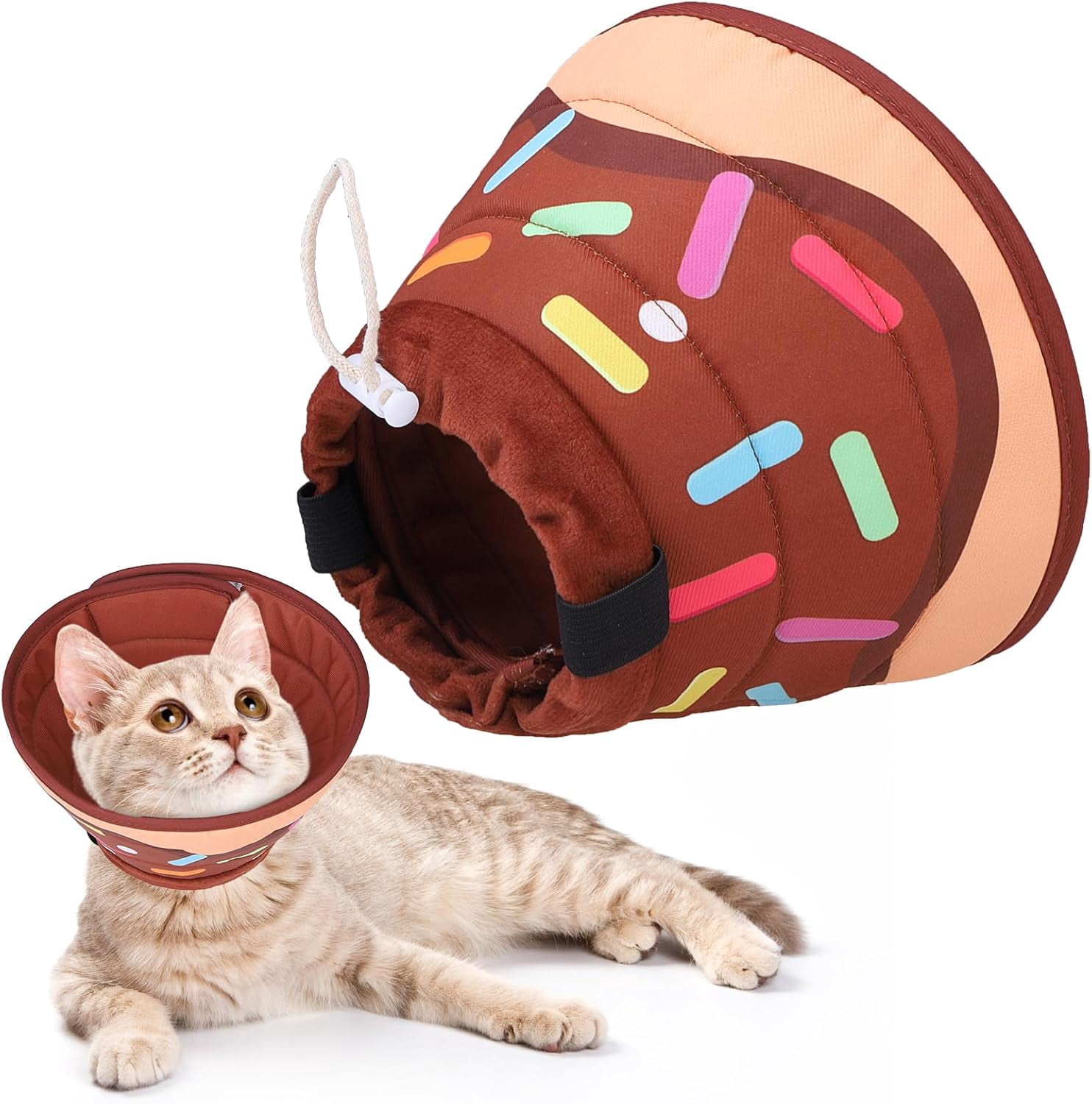Cat Cone Collar Soft, Adjustable Cat Cones to Stop Licking, Foldable ...