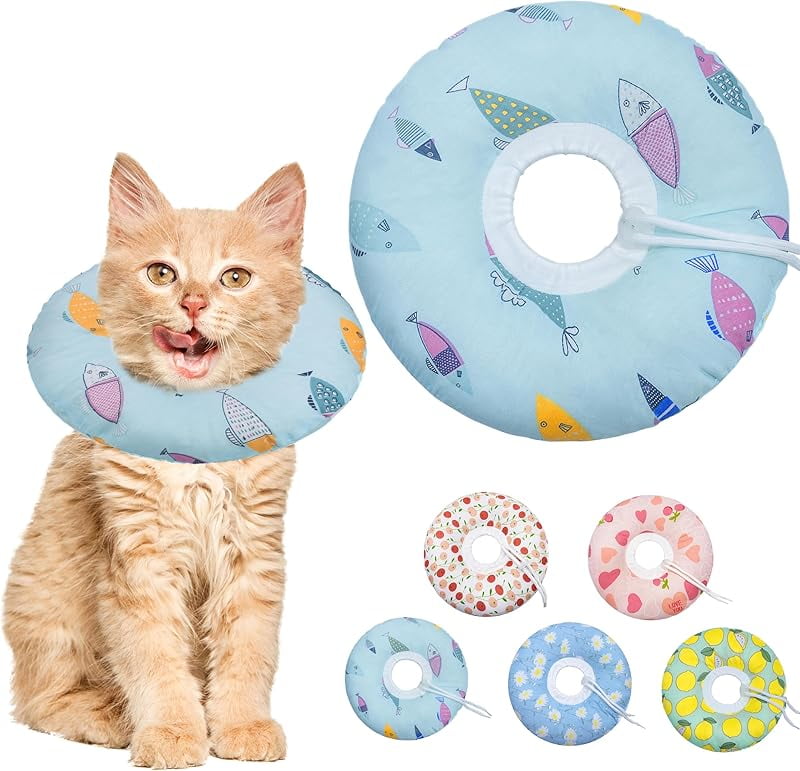 Cat Cone Collar Soft, Adjustable Cat Recovery Collars Spay Cones to ...