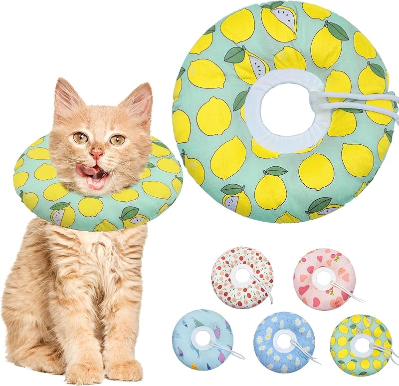 Cat Cone Collar Soft, Adjustable Cat Recovery Collars Spay Cones to ...