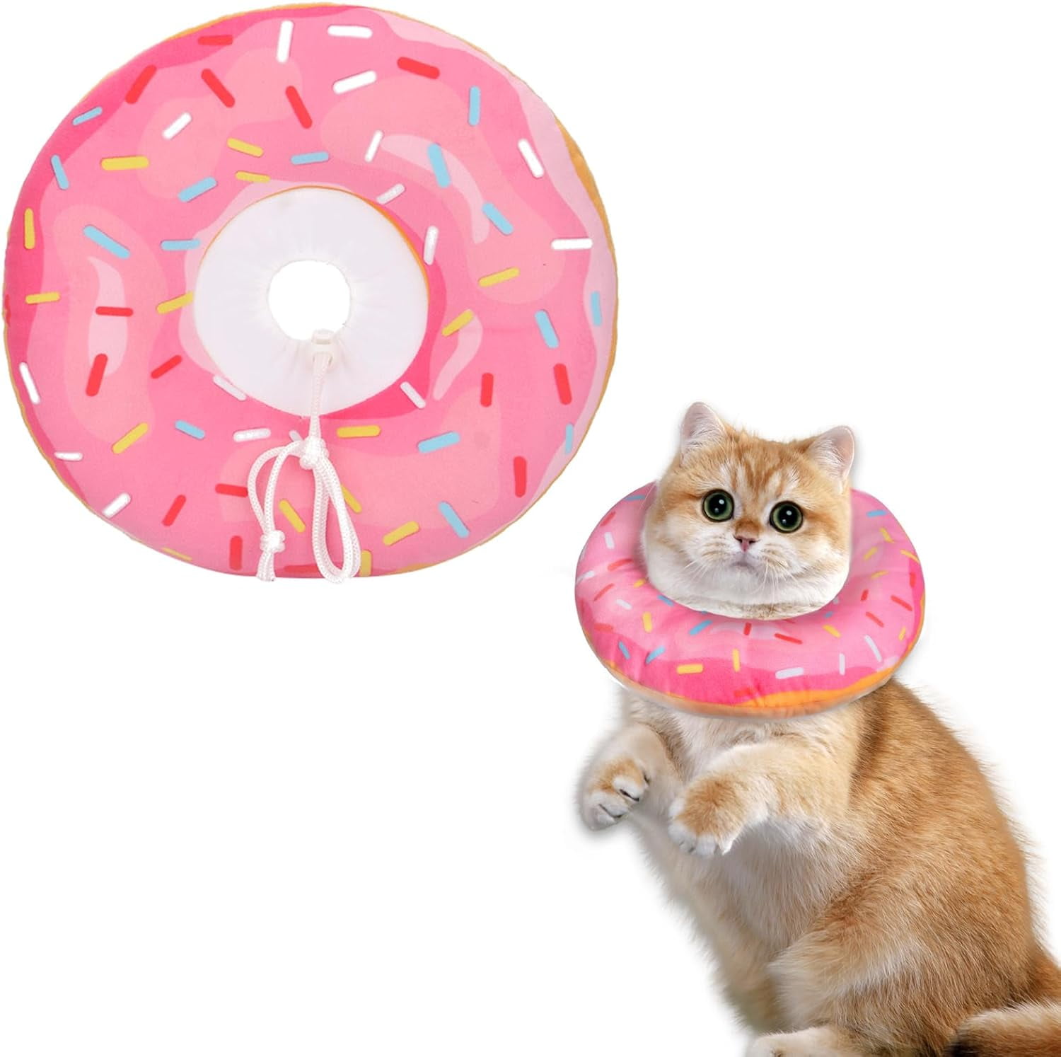 Cat Cone Collar Soft, Cat Recovery Collar for Wound Healing Cute Cat ...