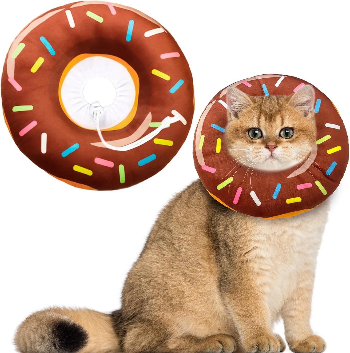 Cat Cone Collar Soft, Cat Recovery Collar for Wound Healing Cute Cat ...