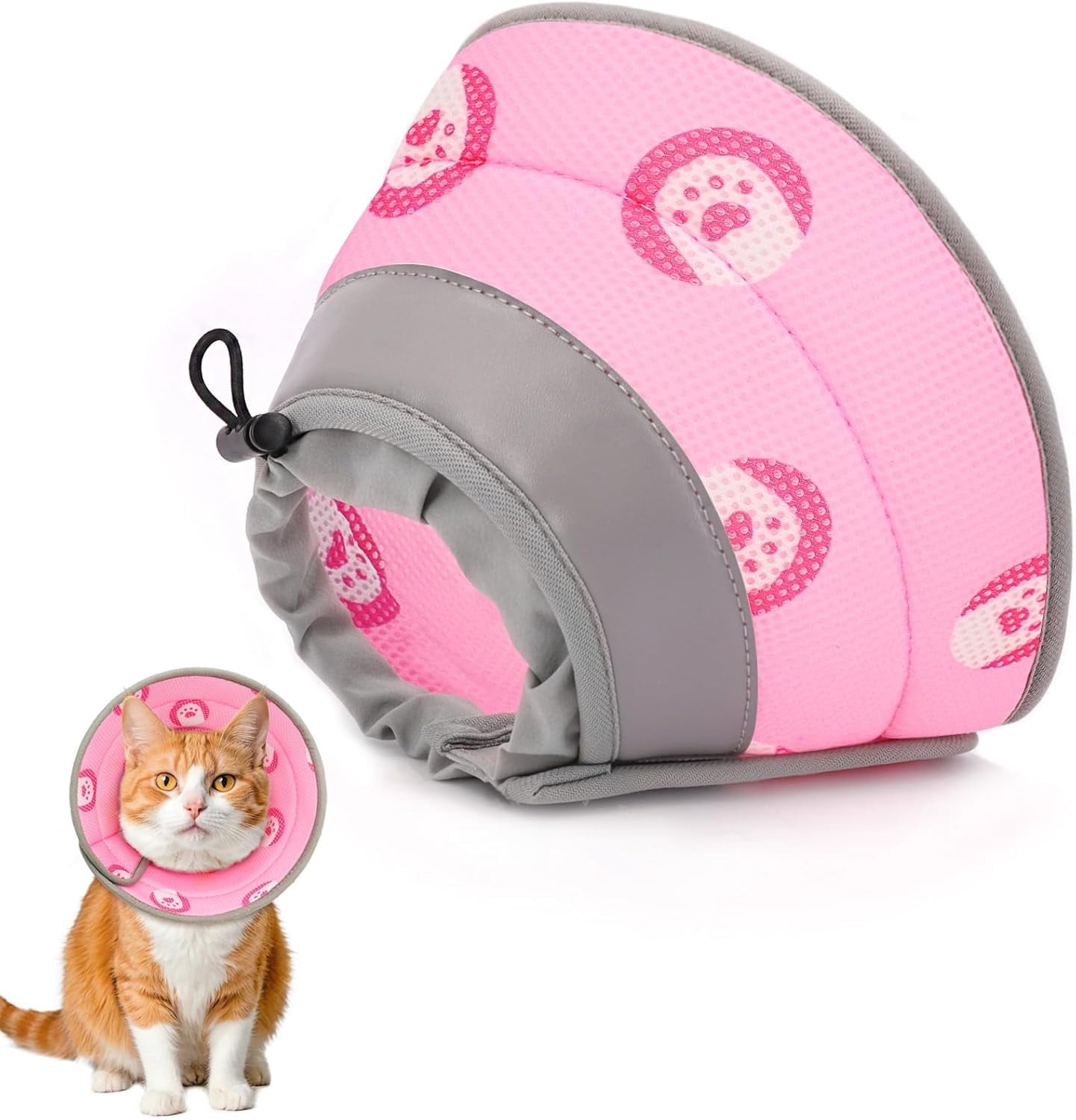 Soft Cat Cone Collar, Adjustable Elizabethan Recovery Collar to Prevent ...
