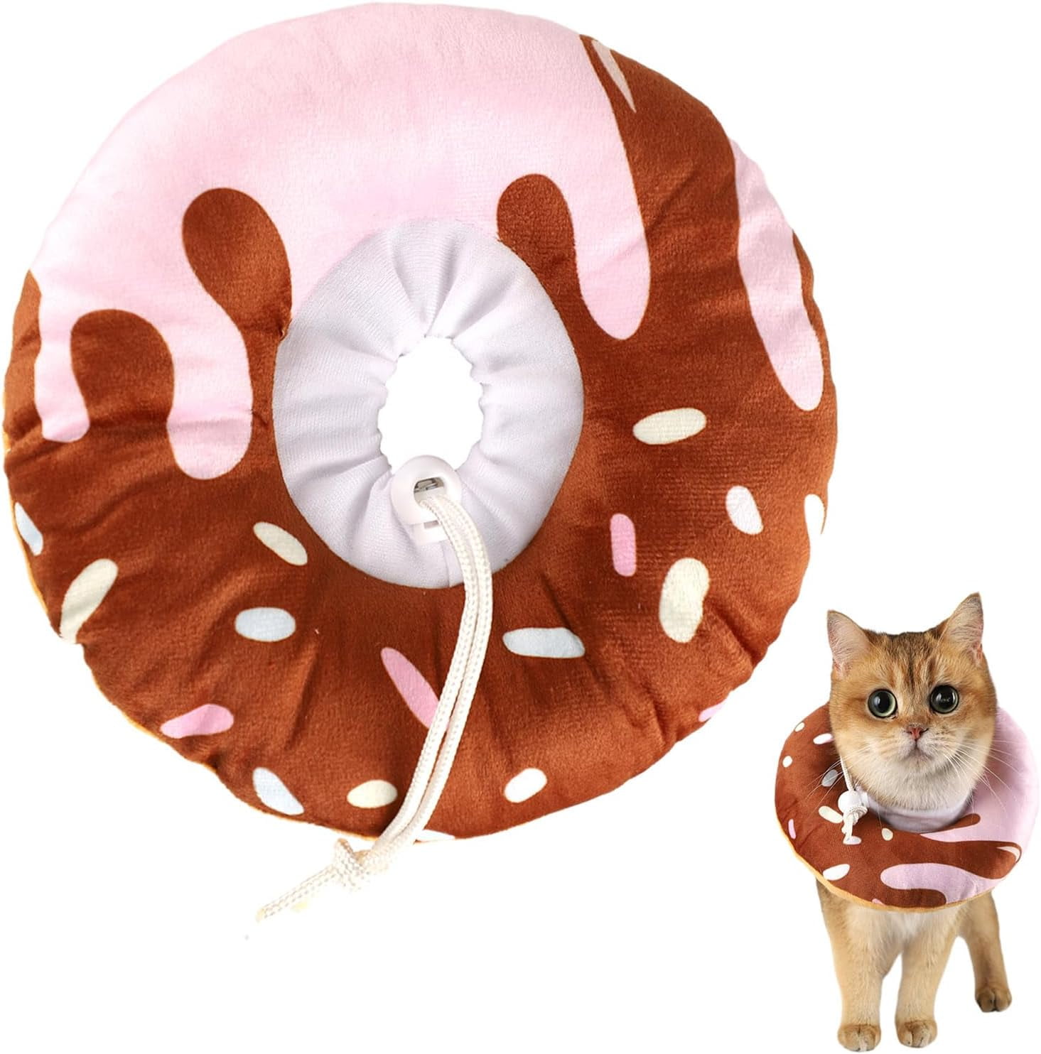 Cat Cone Collar Soft, Plush Pillow Cute Donut Lightweight Adjustable ...