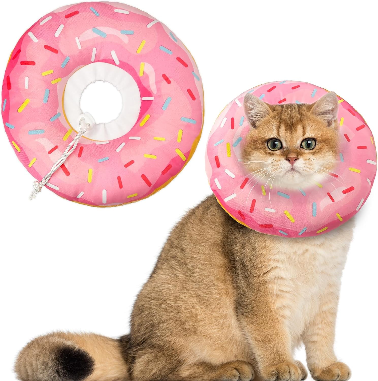 Cat Cone Collar Soft, Cat Recovery Collar for Wound Healing Cute Cat ...