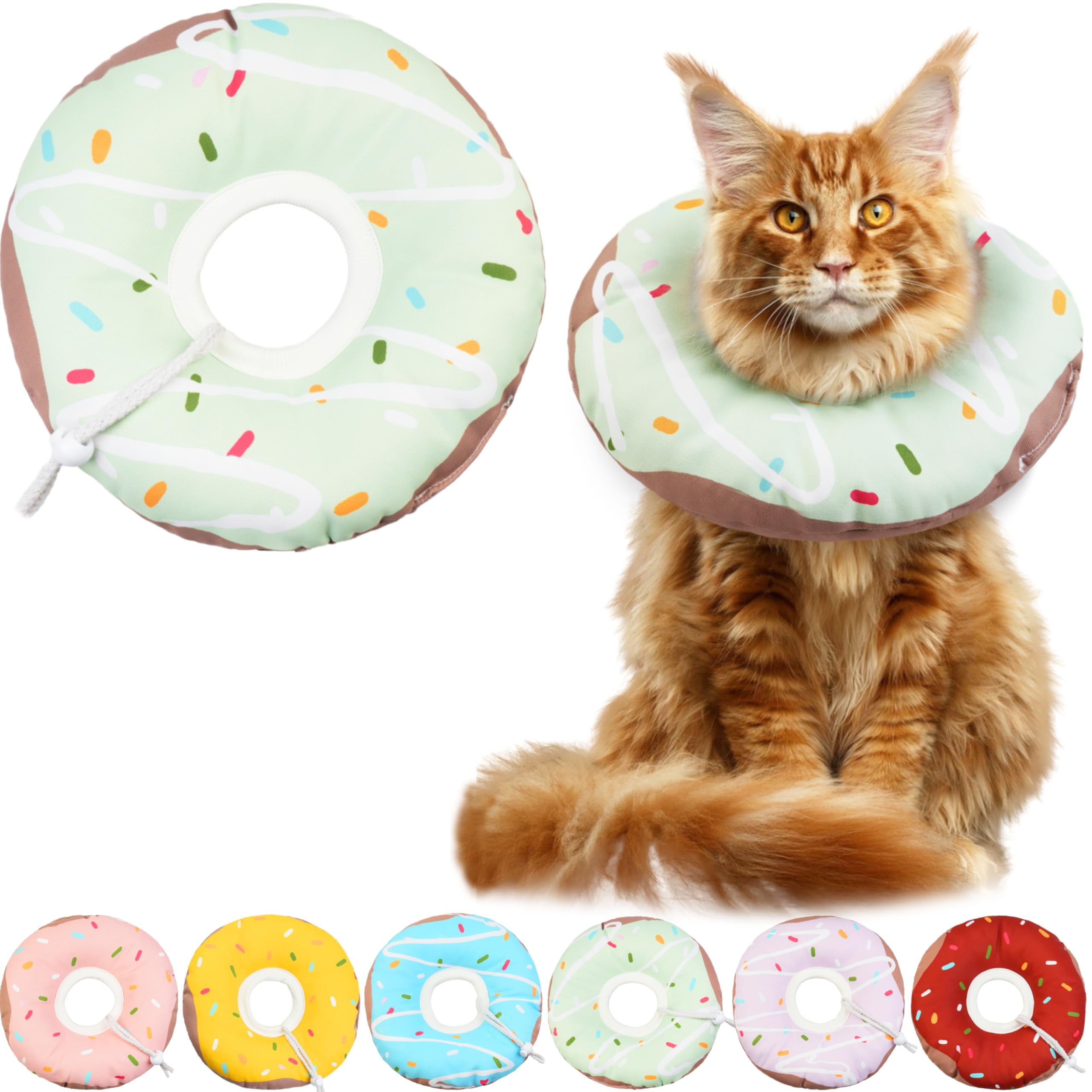 Cat Cone Collar Soft, Waterproof Cat Recovery Collars Spay Cones to ...