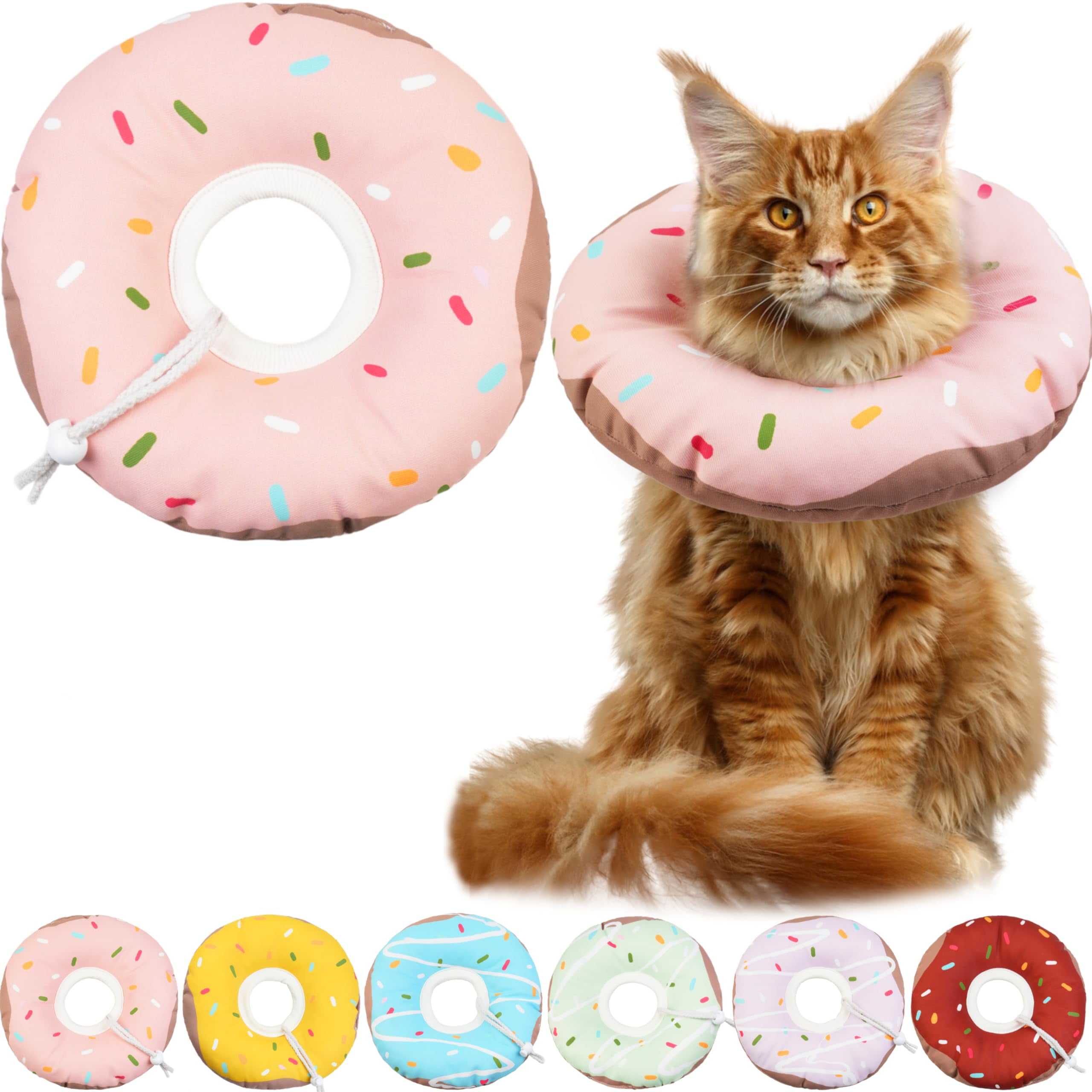 Cat Cone Collar Soft, Waterproof Cat Recovery Collars Spay Cones to ...
