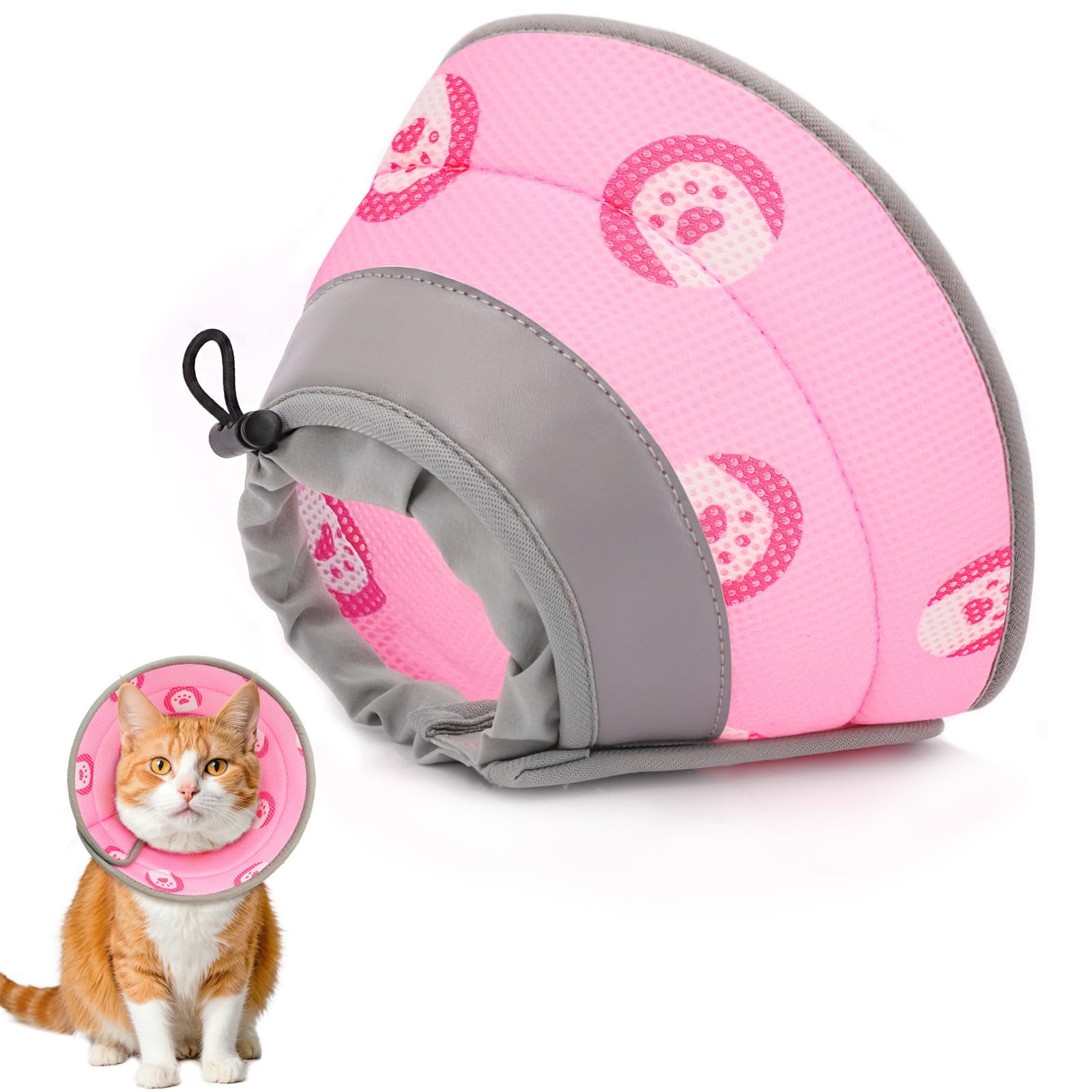 Cat Cone Collar Soft to Stop Licking After Surgery Cat Recovery Collar ...