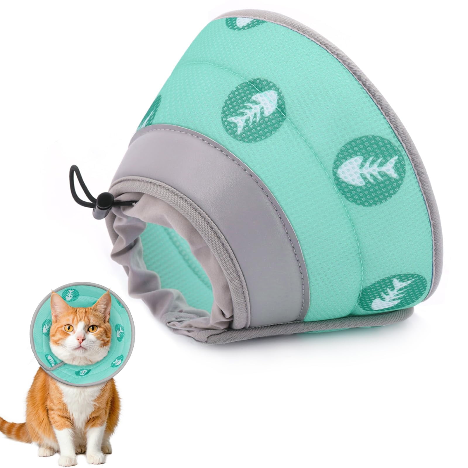 Cat Cone Collar Soft to Stop Licking After Surgery Cat Recovery Collar ...