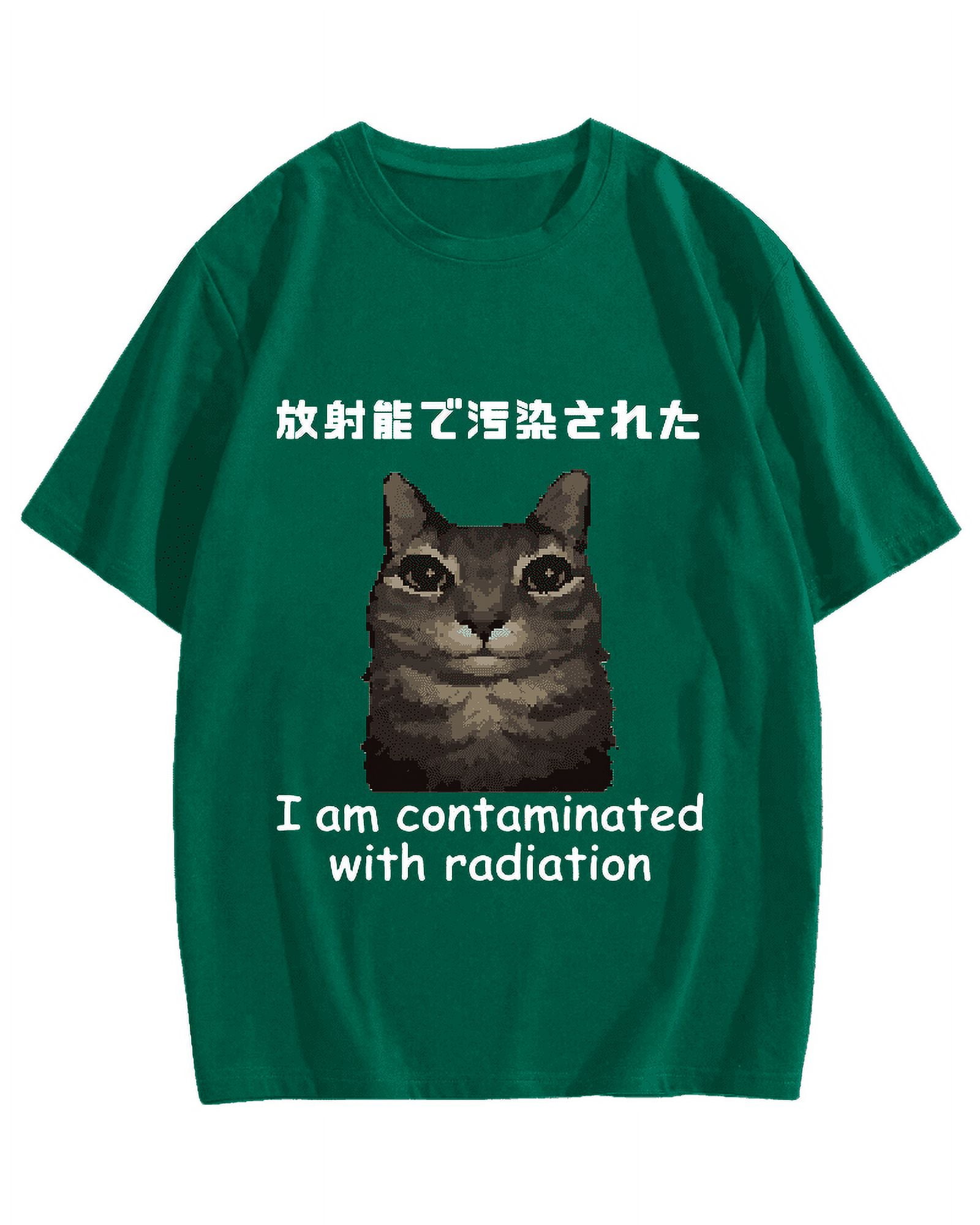 Cat Contaminated By Radiation Cotton casual T-shirt - Walmart.com