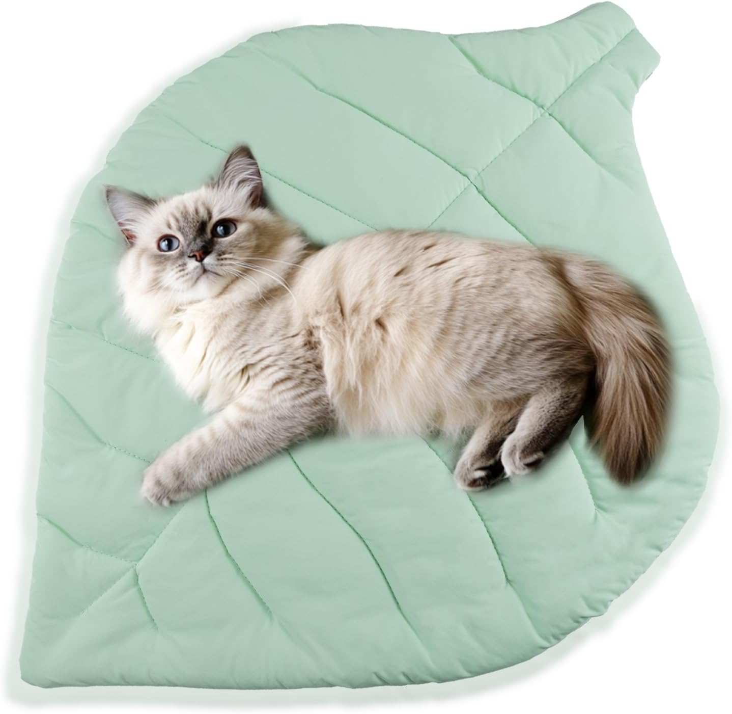 Cat Cooling Mat Pet Leaf Shaped Pad 26.5"x19.5" Breathable Durable Easy ...