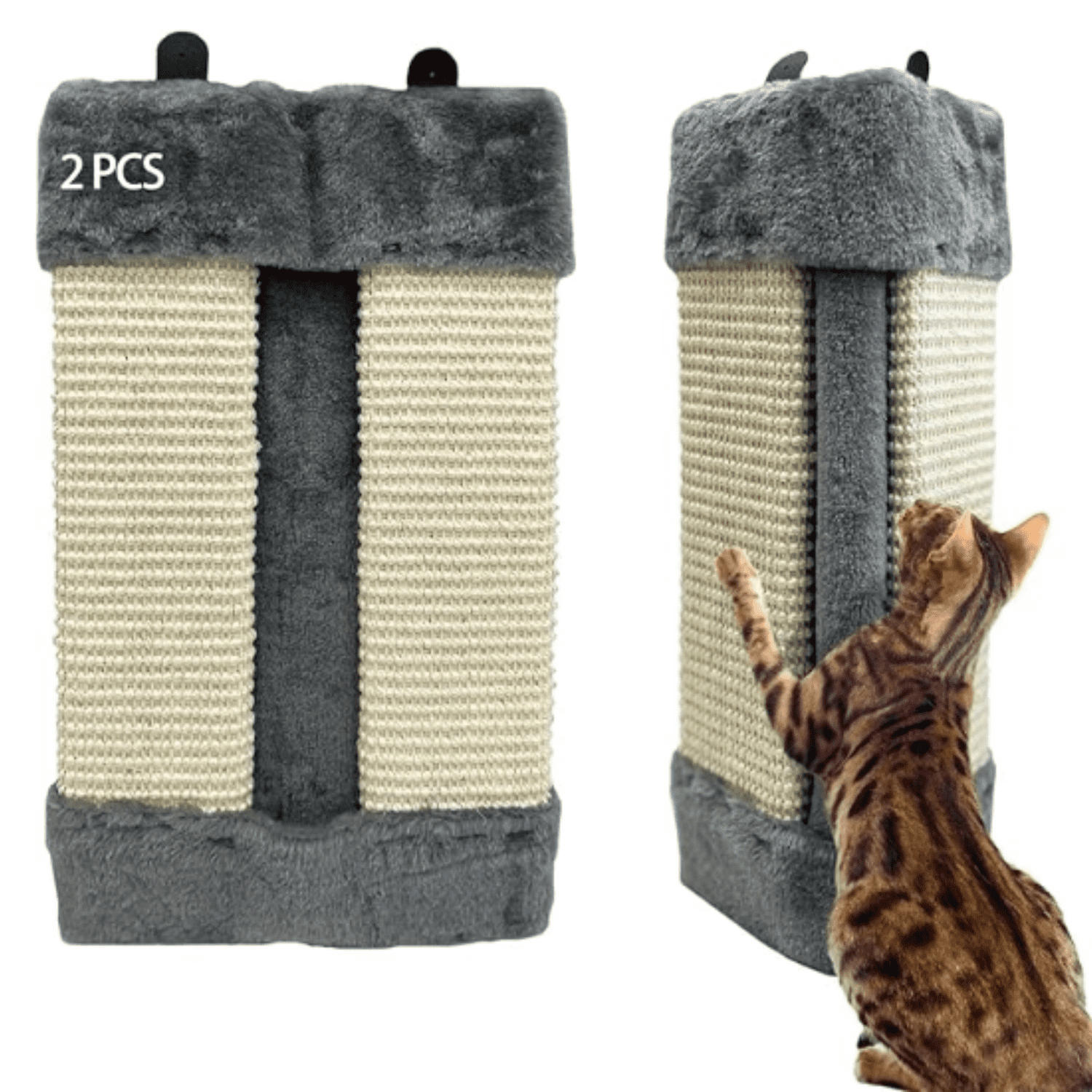 Cat Corner Scratcher, 2 Pack Natural Sisal Wall Mounted Scratching ...